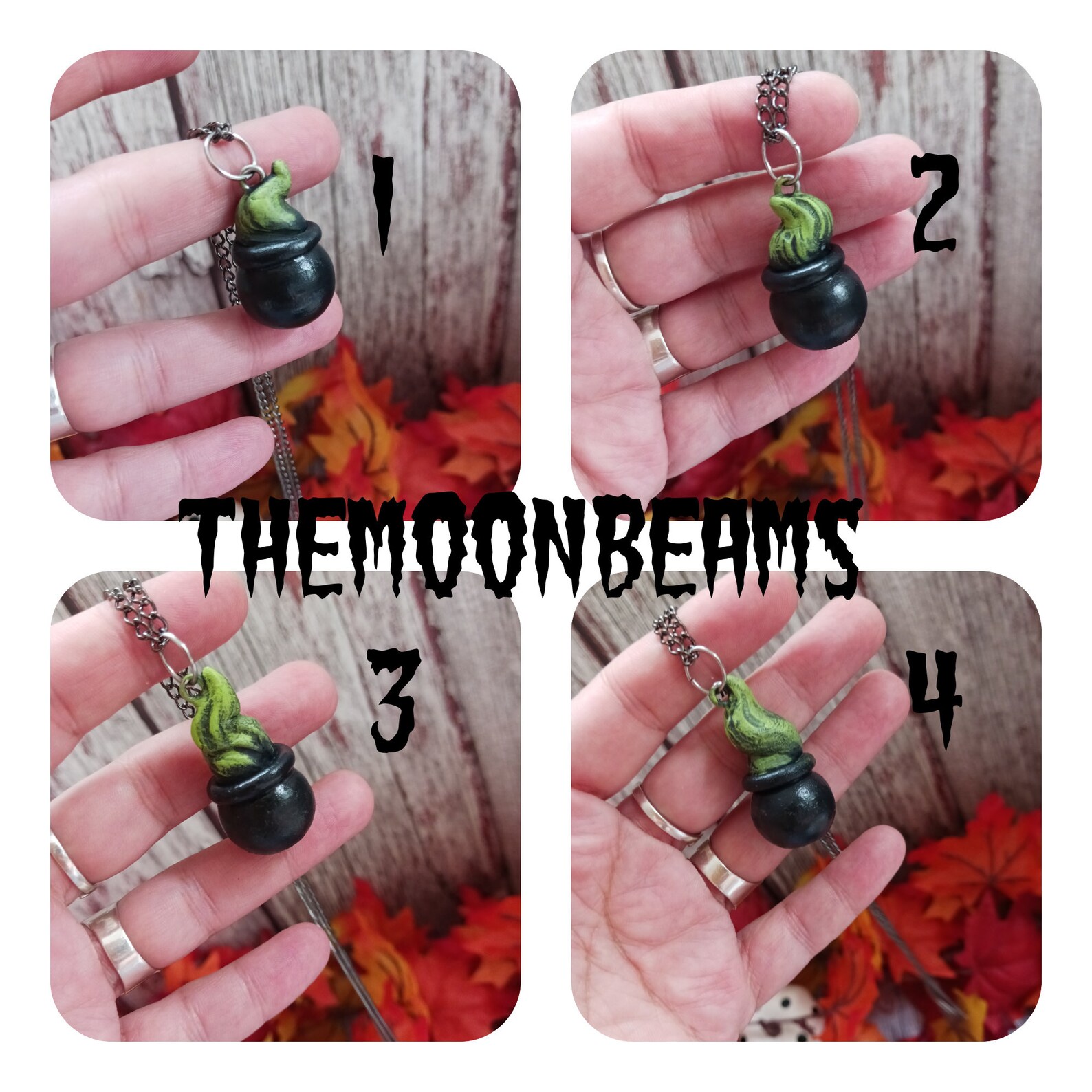 Witches Brew-cauldron Pendant-hand Painted-polymer Clay-spooky - Etsy