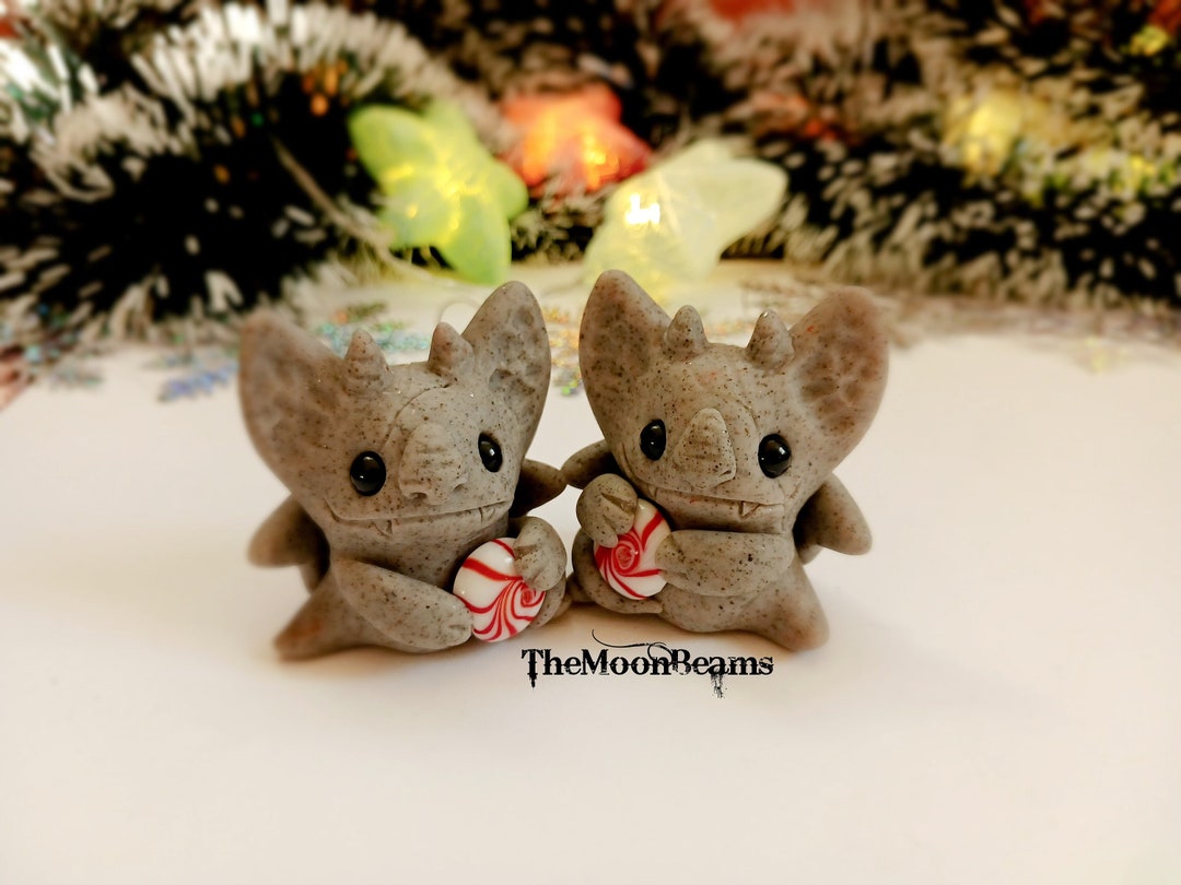 Hand Sculpted Polymer Clay Gargoyle Figurine for Christmas Decoration ...