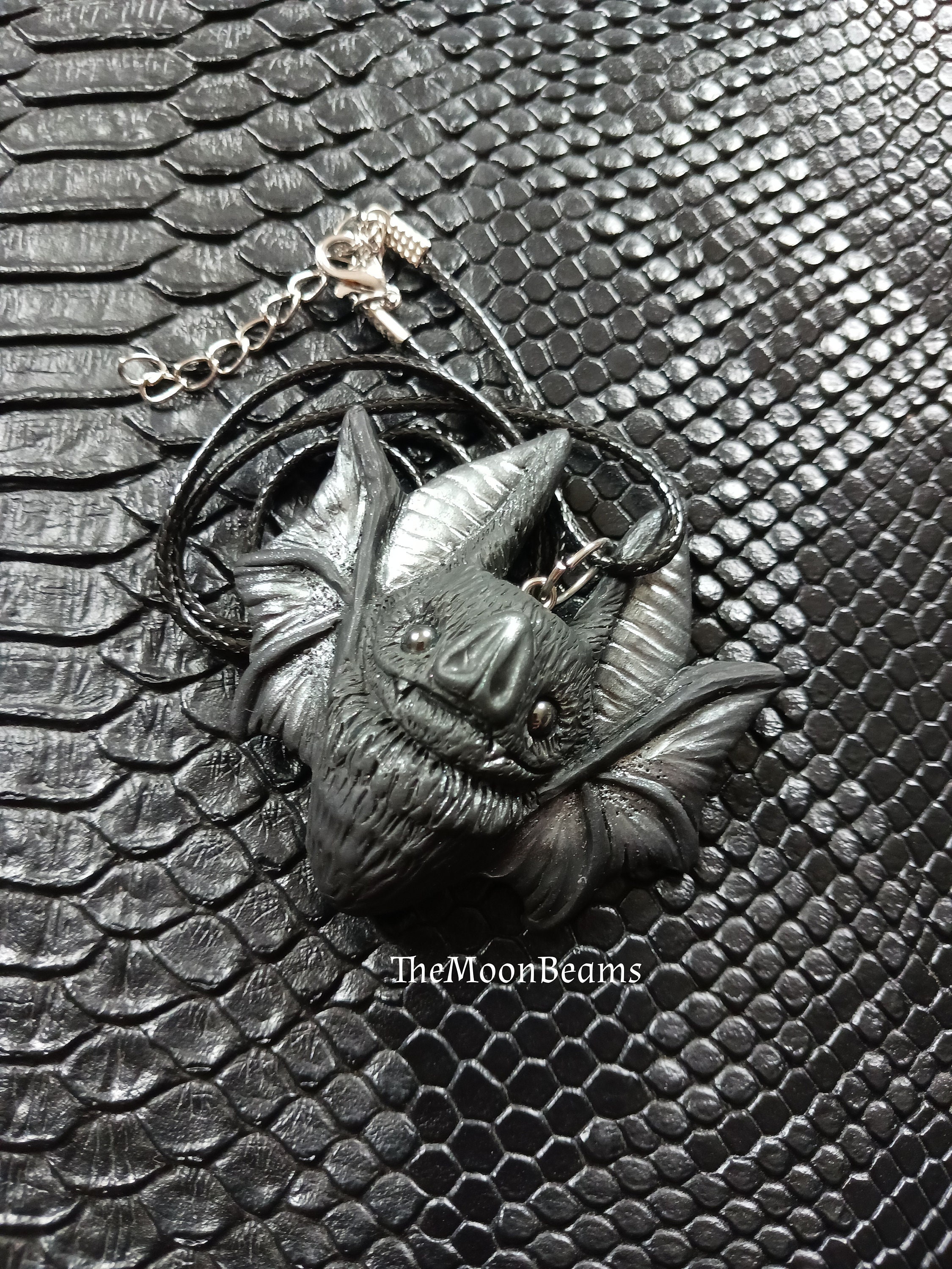 MADE TO Order-black Chubby Bat With Silver Accents and | Etsy