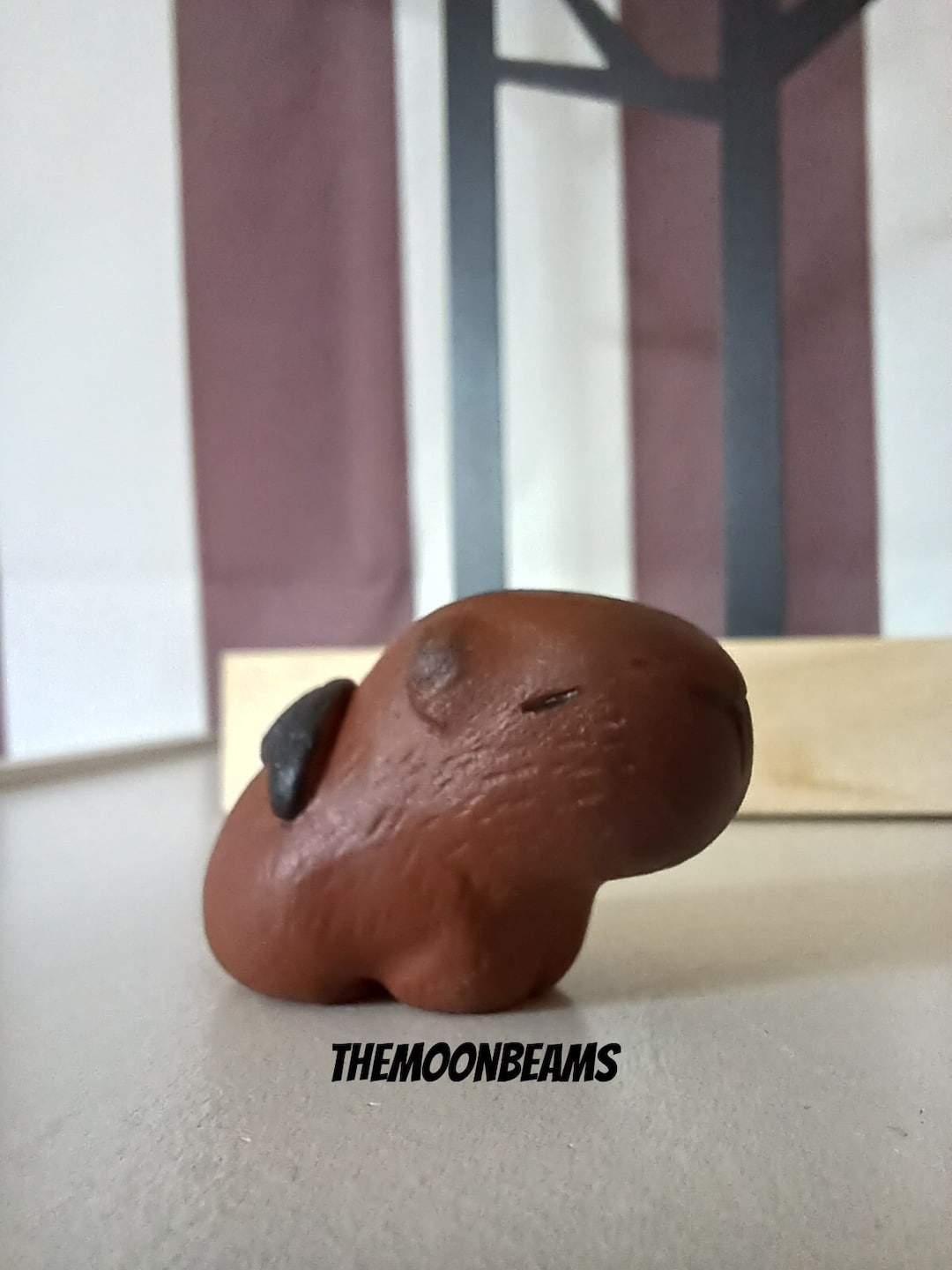 Capybara Miniature Figurine Polymer Clay Collectibles-hand Painted Capybara Miniatures-animal ...