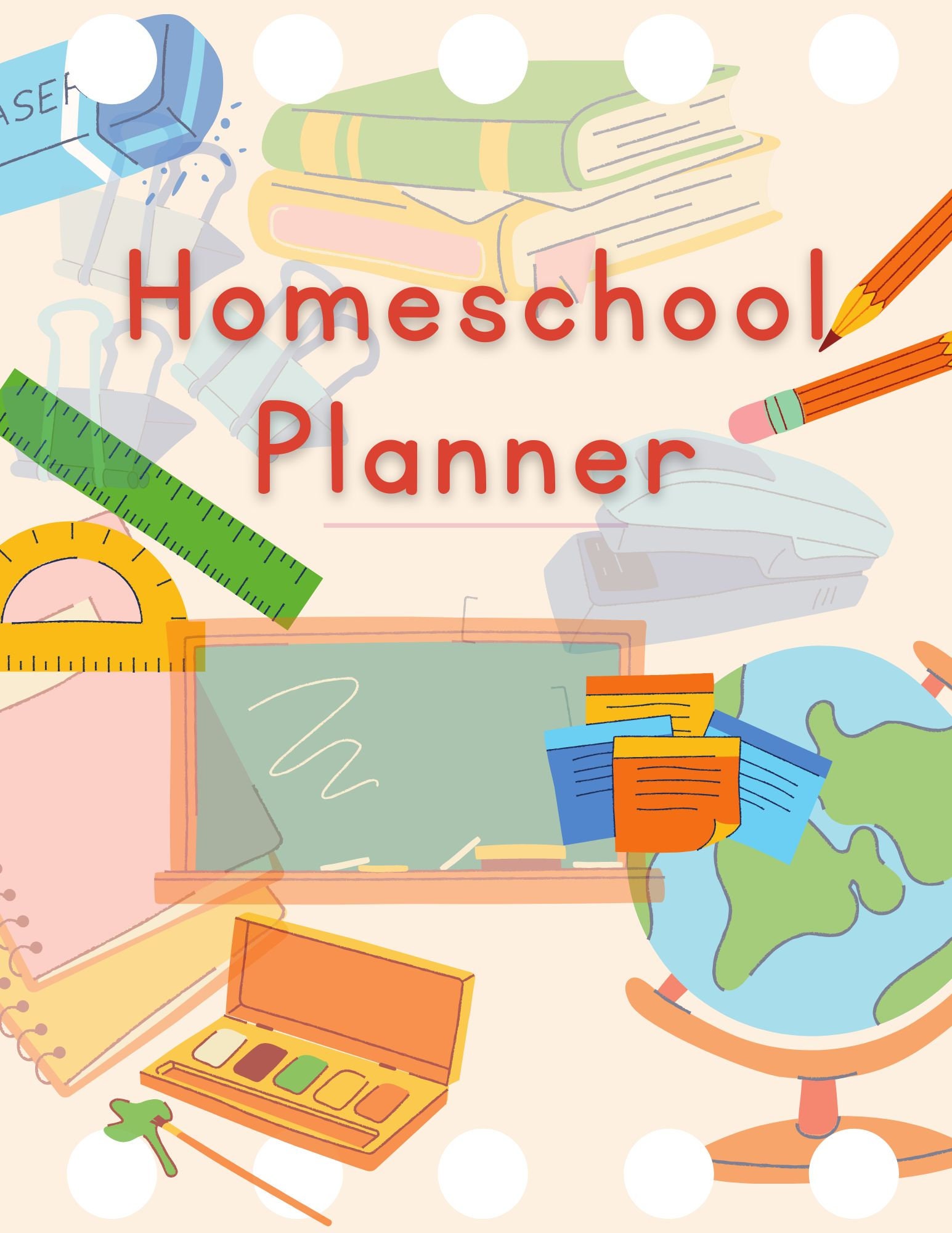 Fun Colorful Homeschool Planner, Tracker, Lesson Planner, Dump Page ...