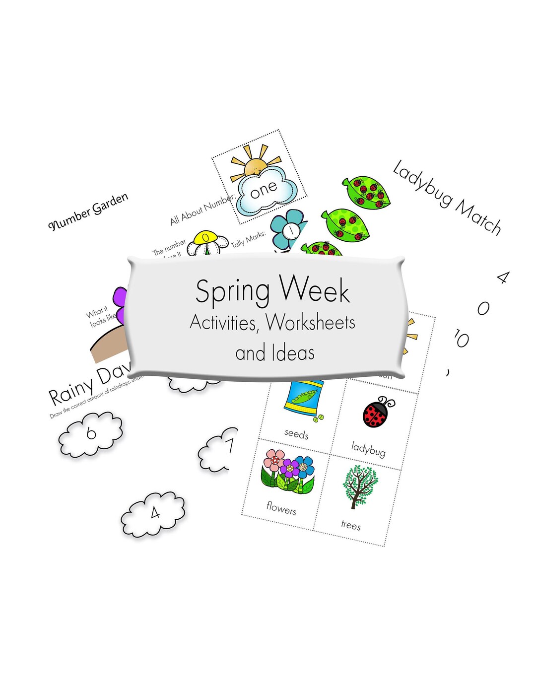 Pre-k Kindergarten Spring Theme Unit Worksheets Flashcards Activities ...