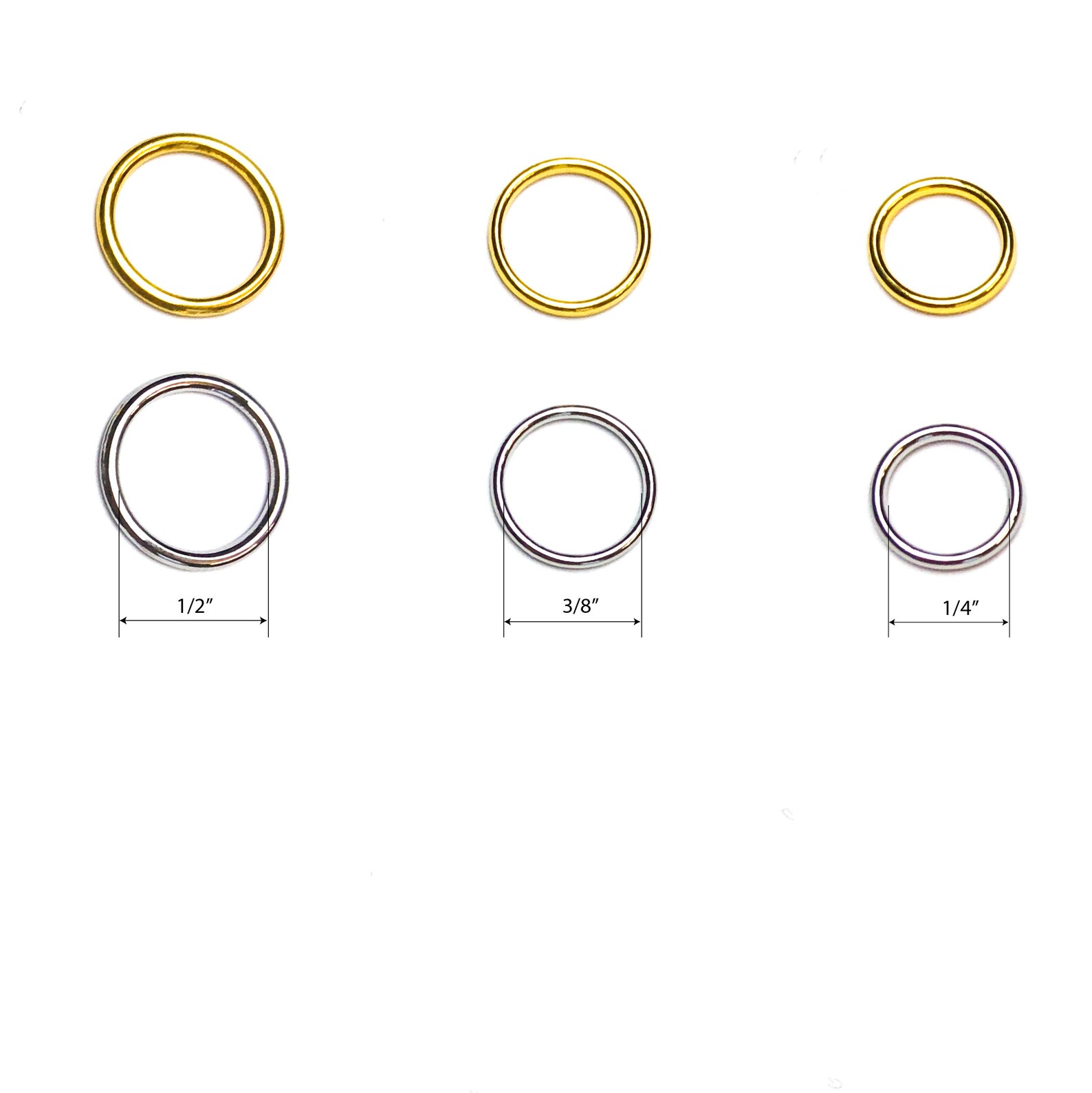 Bra Strap Ring - Set of 12 Pieces: 1/4", 3/8" and 1/2" Silver, Gold ...