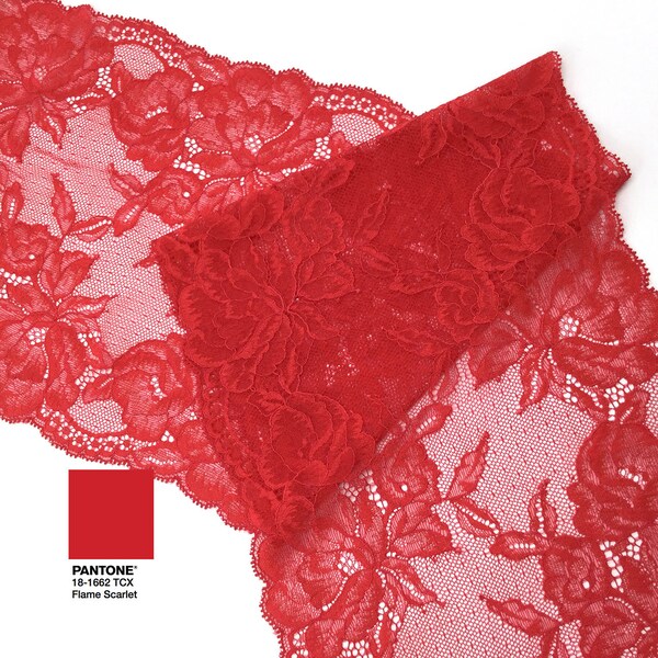 Red Lace Fabric - Etsy