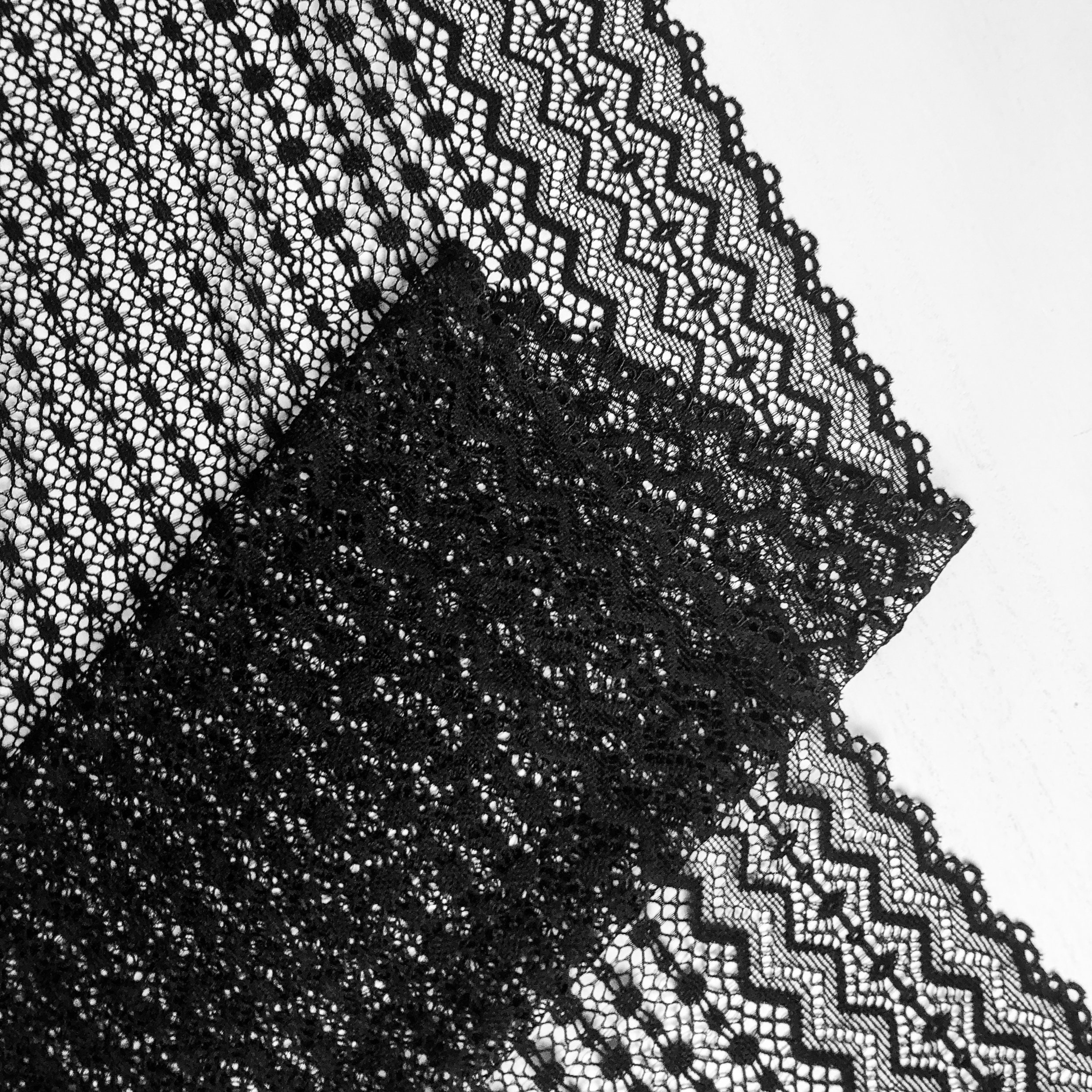 Dot Mesh Lace Band - 11 3/4"" Wide - Doted Mesh Stretch Lace Band ...