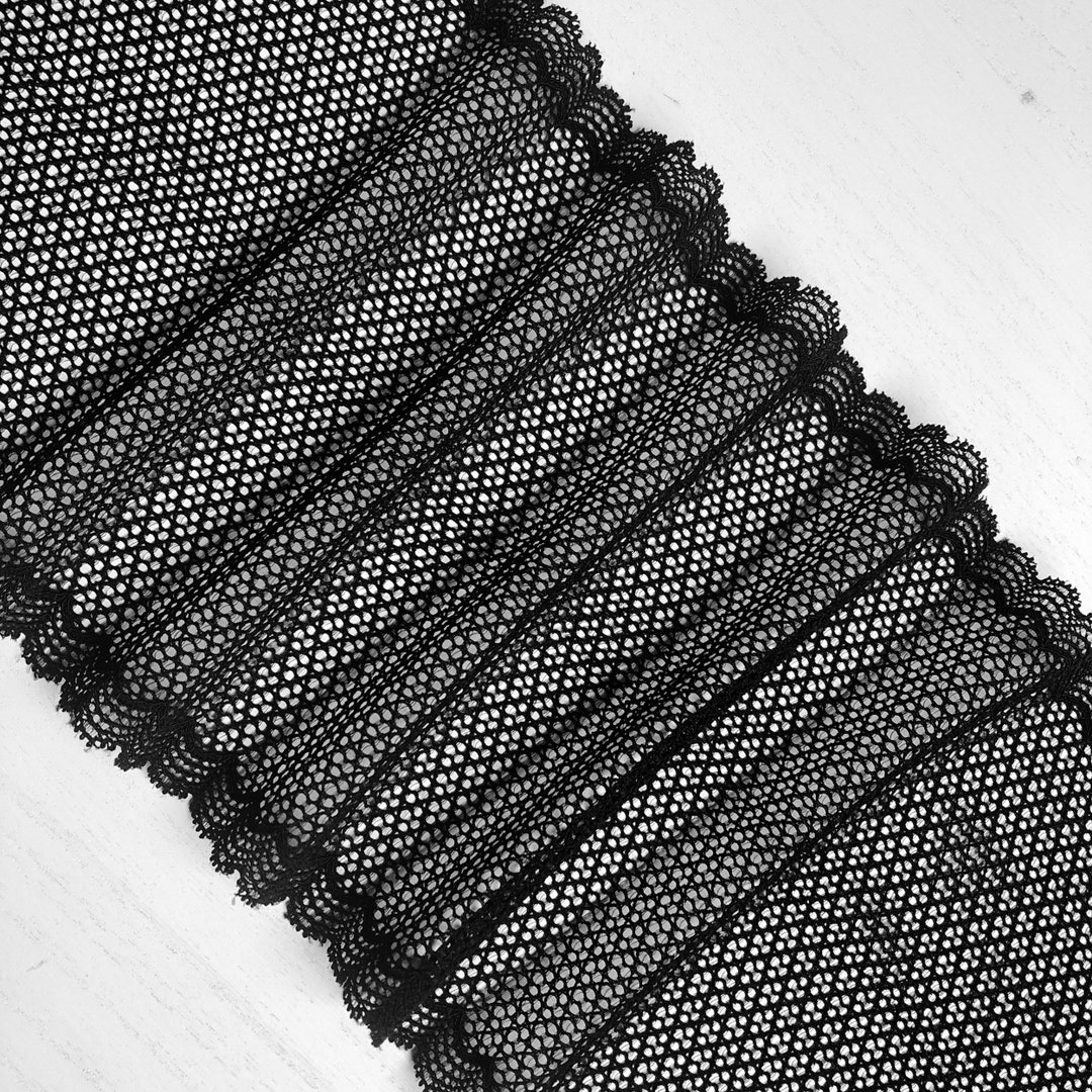 Mesh Lace Band - 6 1/2" Wide - Mesh Stretch Lace Band, Galloon Double ...