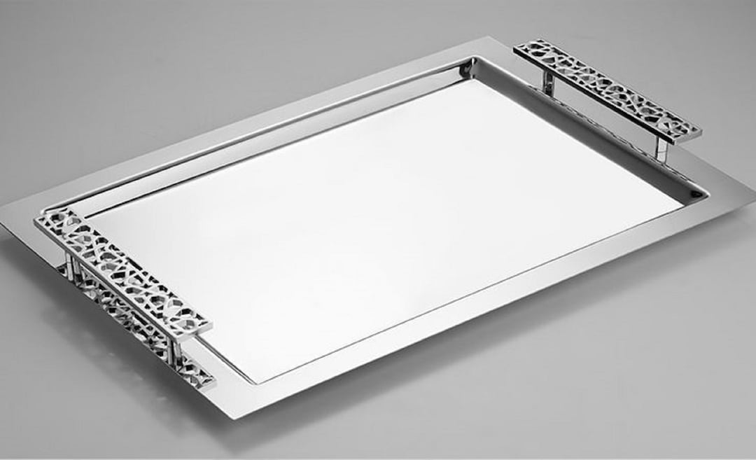 Rectangular Serving Tray, Metal Serving Tray, Large Serving Tray, Tray ...