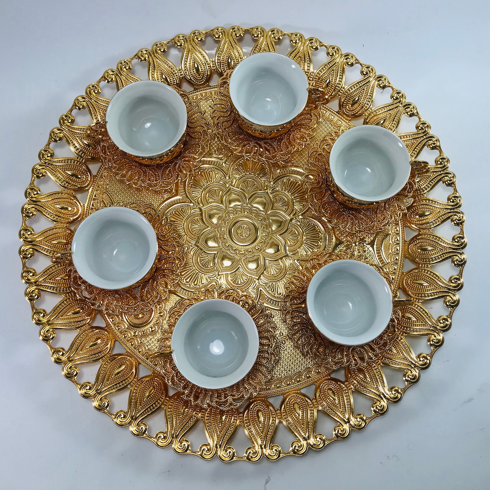 Turkish Coffee Set Gold Color Coffee Set Set of 6 Coffee | Etsy