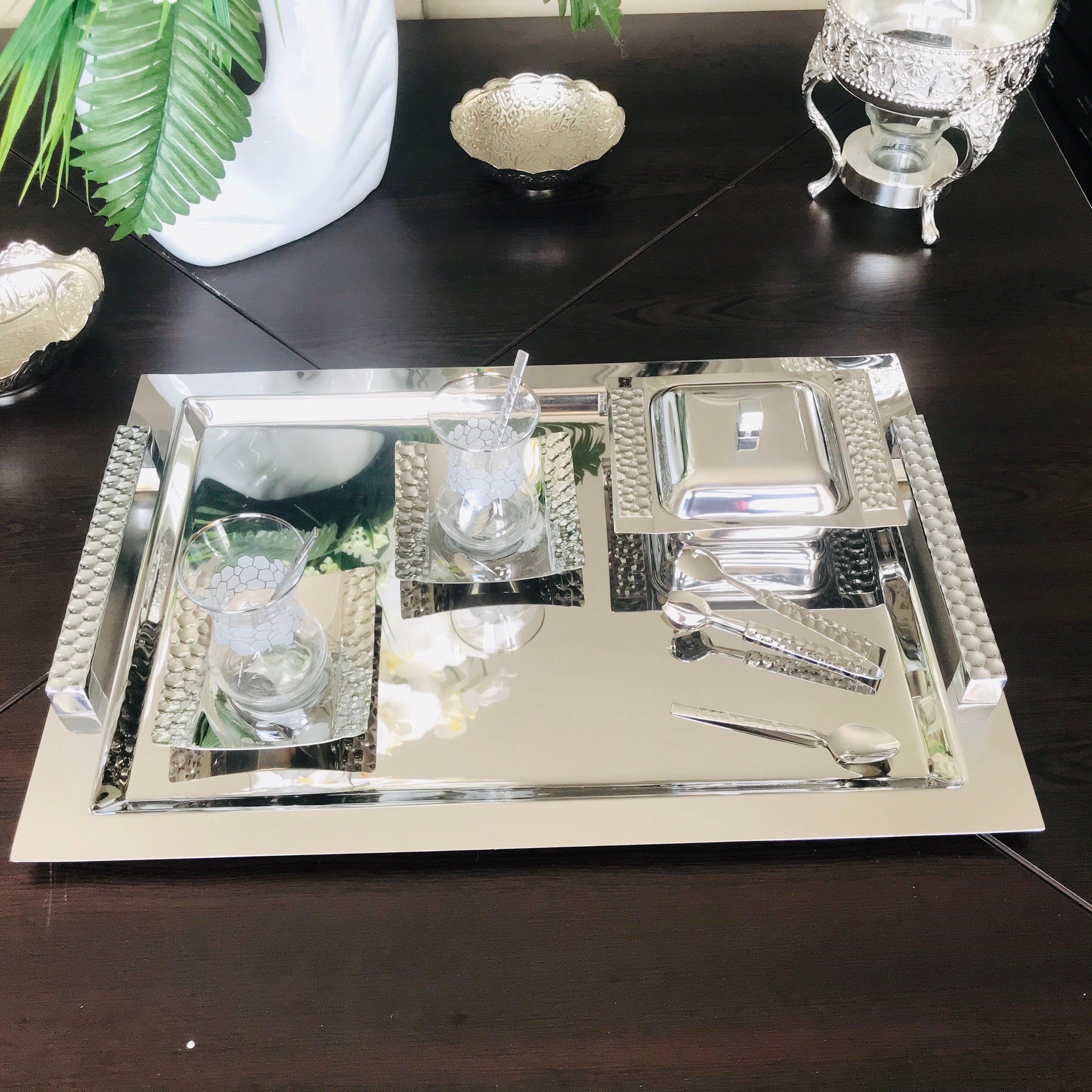 Turkish Tea Set Tea Set With Tray Glass Tea Cups Luxury Tea | Etsy