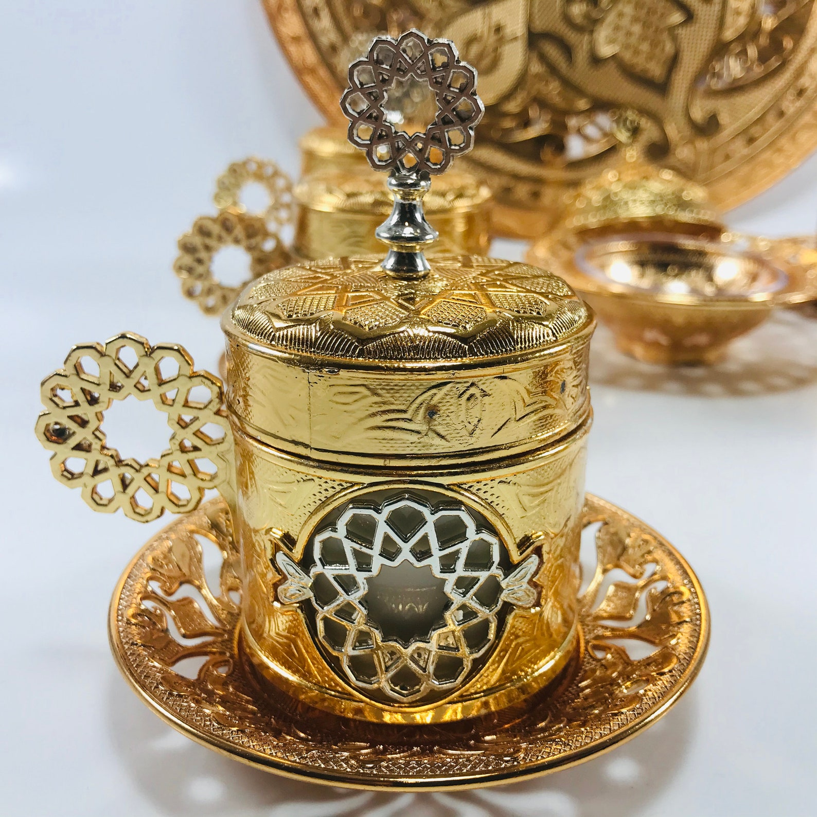 Turkish Coffee Set Arabic Coffee Set Gold Coffee Set Coffee | Etsy