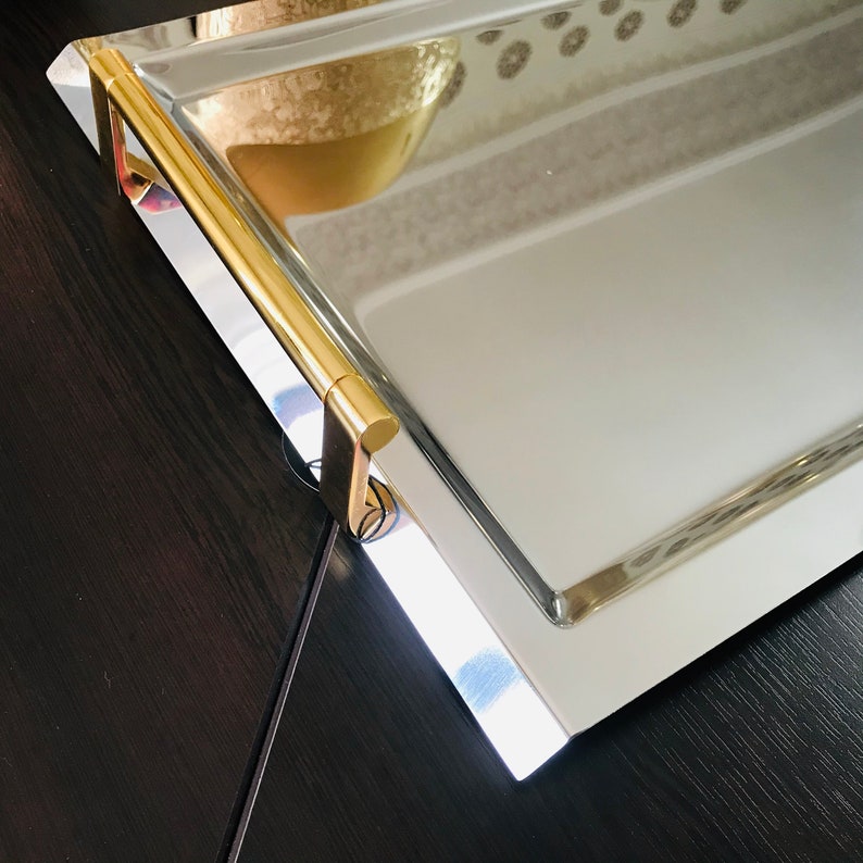 Metal Serving Tray Large Serving Tray Rectangular Serving - Etsy