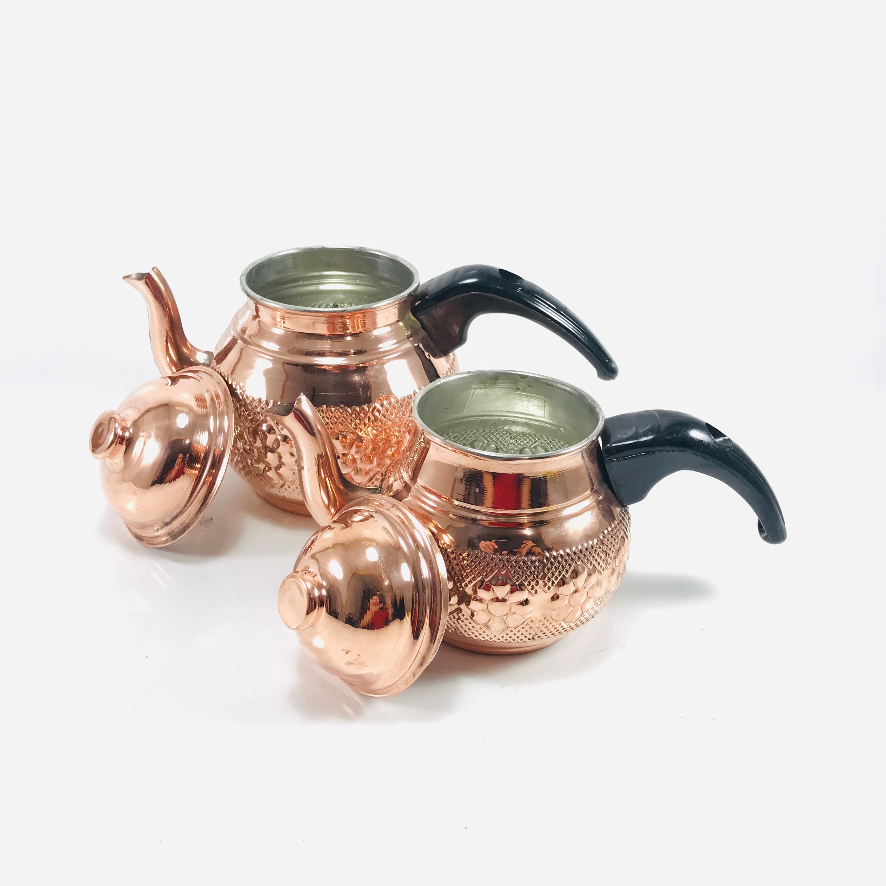 Turkish Copper Teapot Pure Copper Tea Maker Hammered Daisy - Etsy