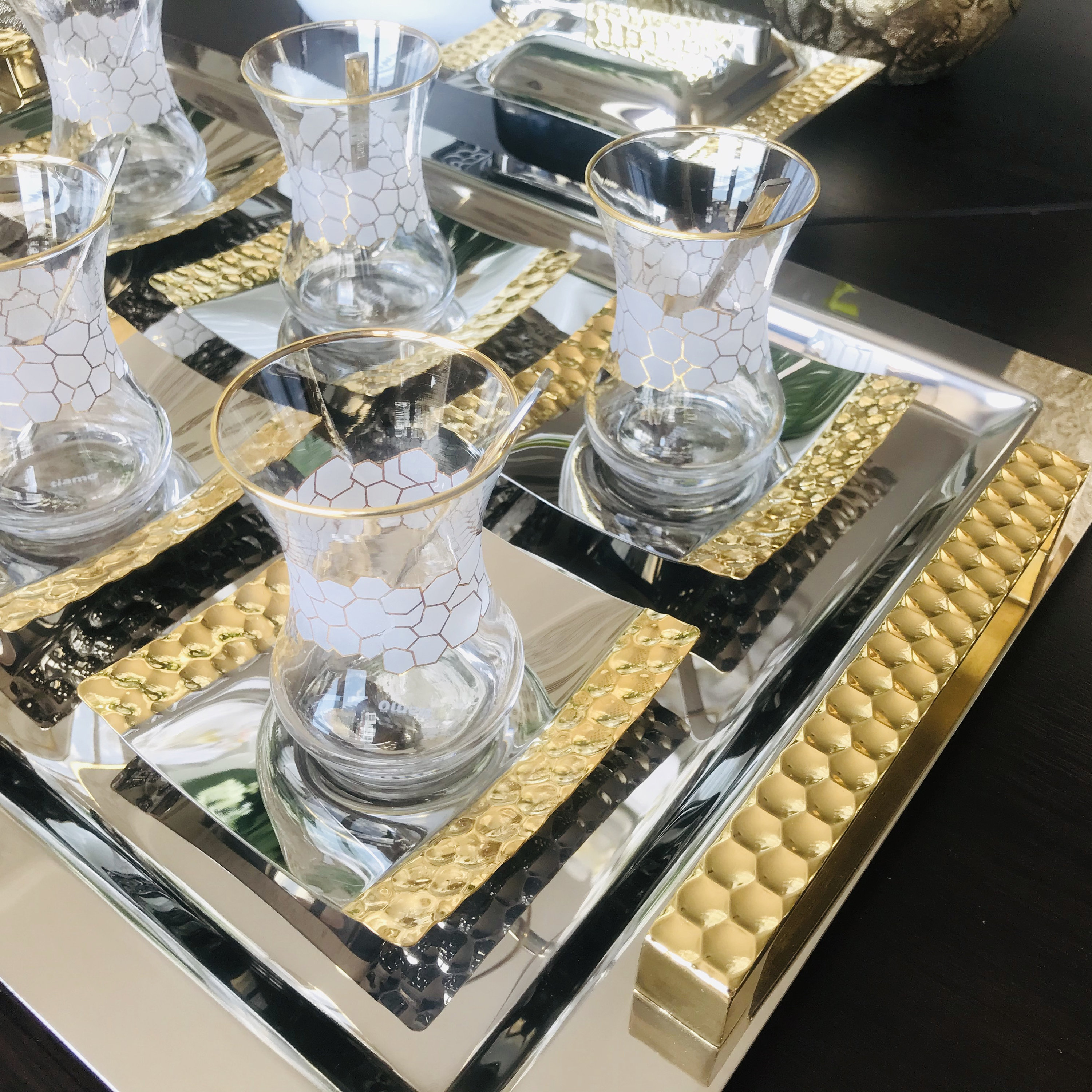 Turkish Tea Set Tea Set With Tray Glass Tea Cups Luxury Tea | Etsy