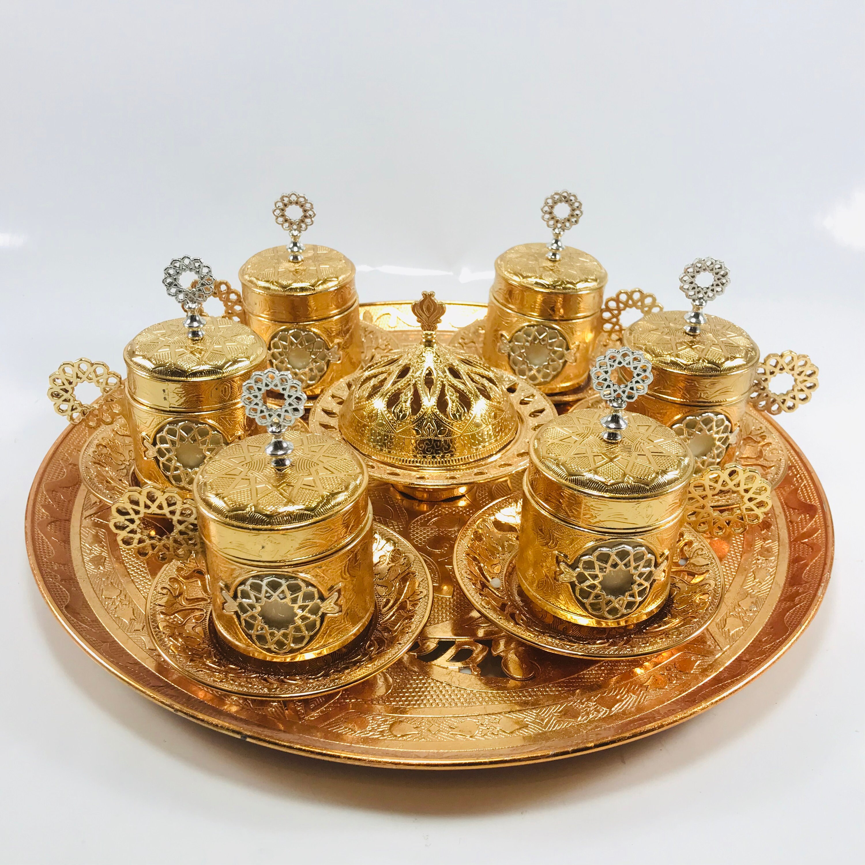 Turkish Coffee Set Arabic Coffee Set Gold Coffee Set Coffee | Etsy