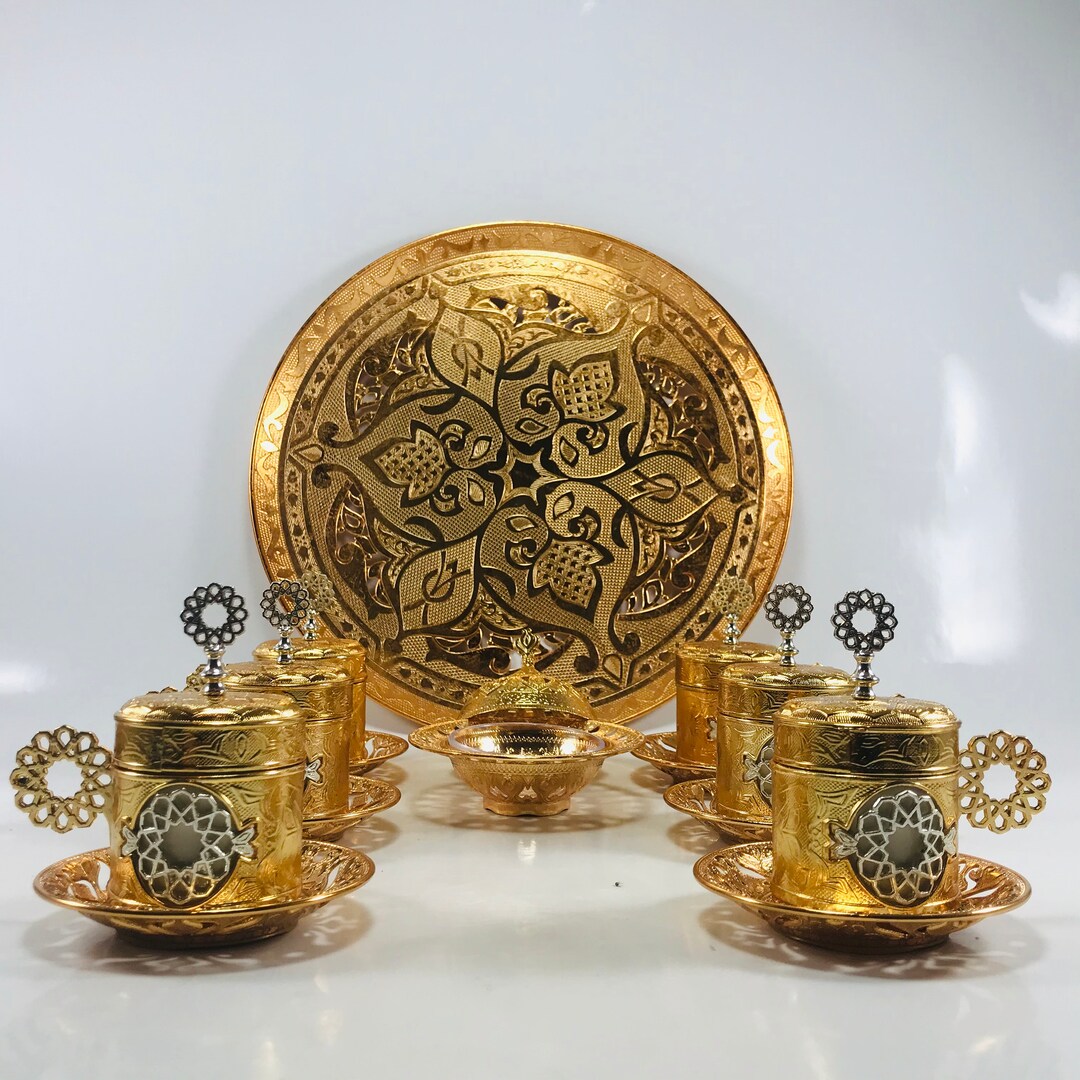 Turkish Coffee Set, Arabic Coffee Set, Gold Coffee Set, Coffee Cups Set ...
