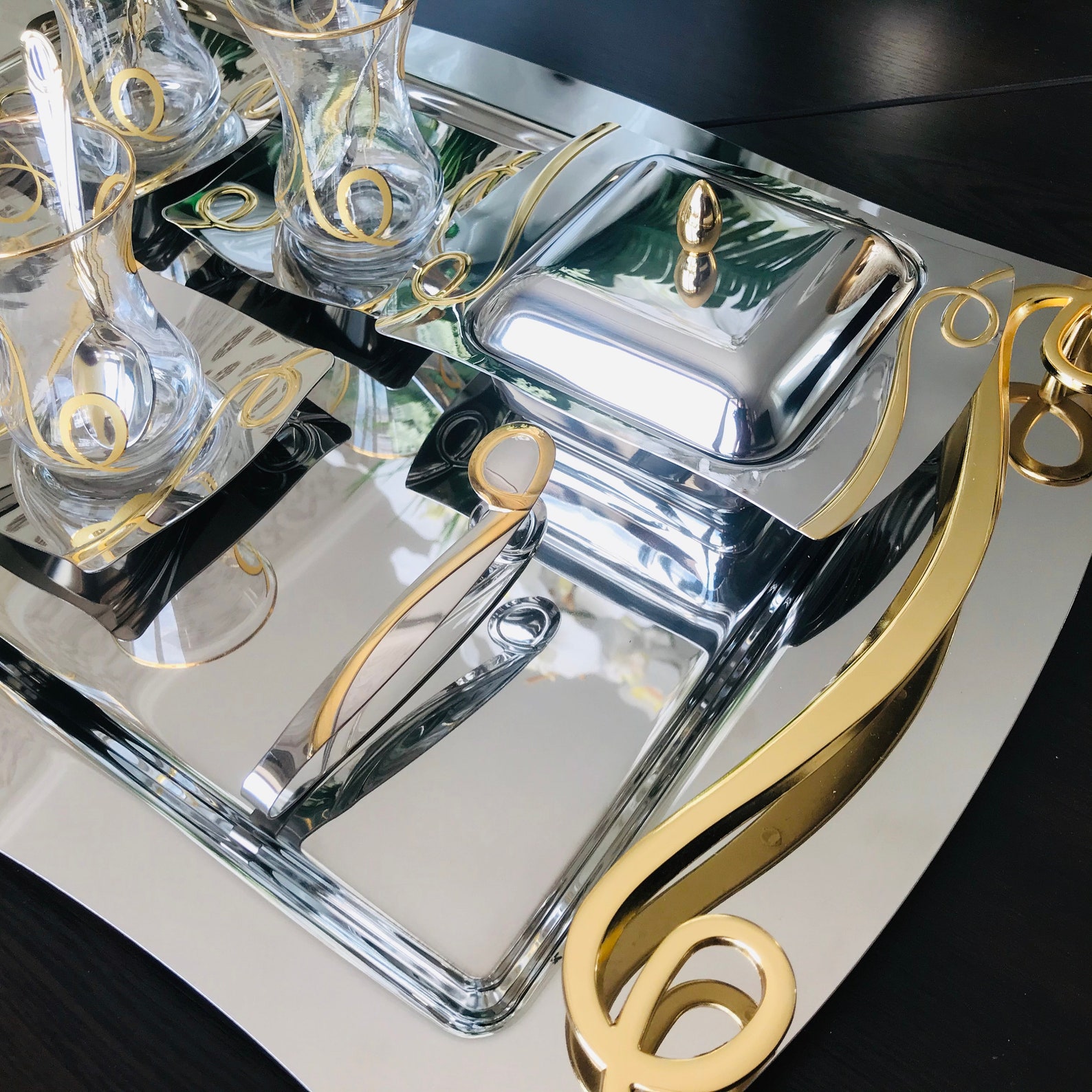 Tea Cups Turkish Tea Set Tea Set With Tray Tea Service Set - Etsy