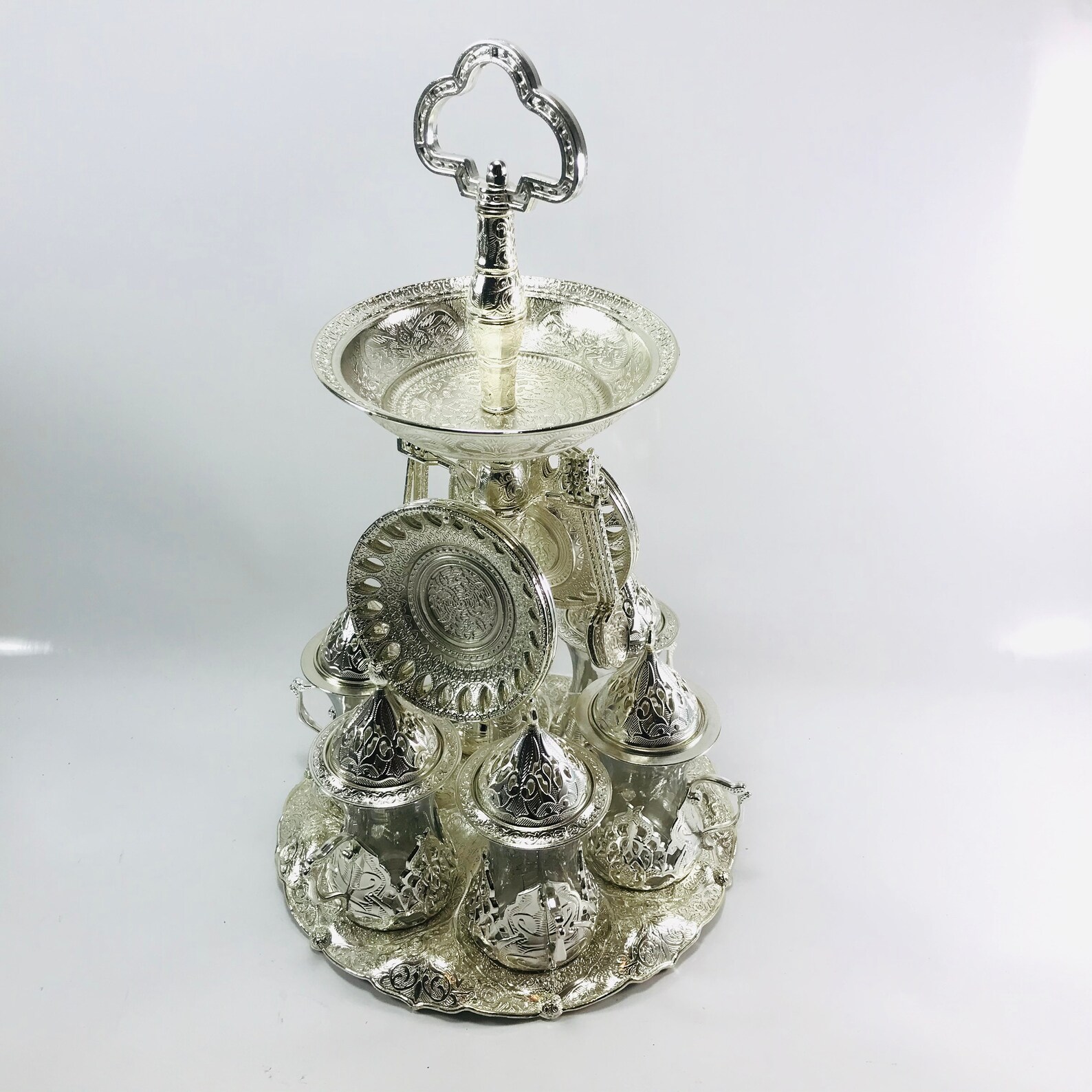 Turkish Tea Set Tea Set Tea Cups Silver Tea Set Glass Tea | Etsy