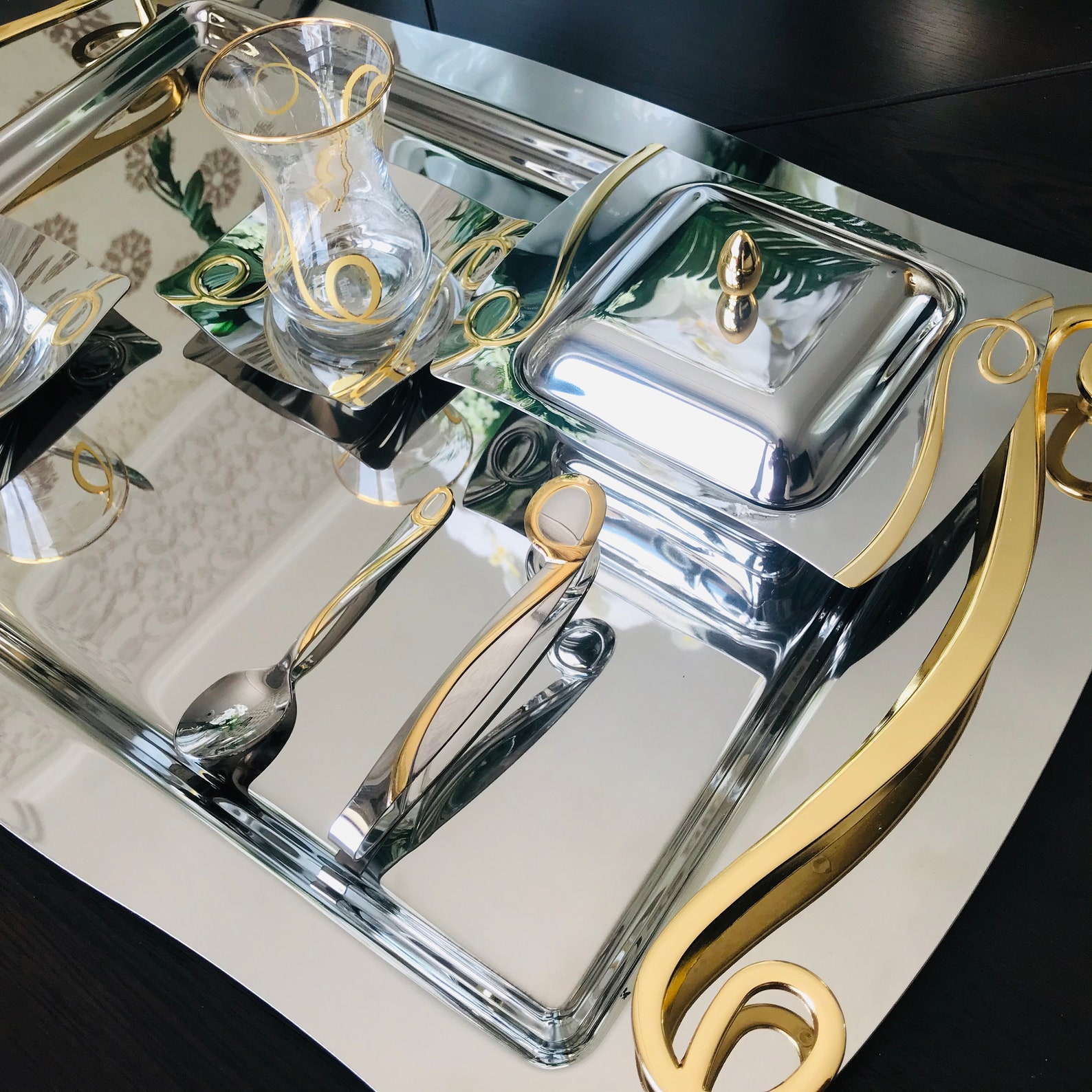 Tea Cups Turkish Tea Set Tea Set With Tray Tea Service Set | Etsy