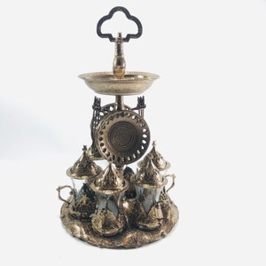 Turkish Tea Set, Tea Set, Tea Cups, Bronze Tea Set, Glass Tea Cups ...