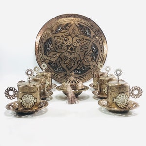Turkish Coffee Set, Arabic Coffee Set, Gold Coffee Set, Coffee Cups Set ...