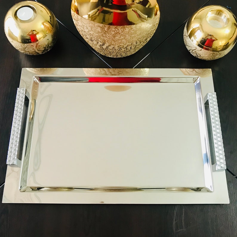 Ottoman Tray Metal Serving Tray Large Serving Tray - Etsy