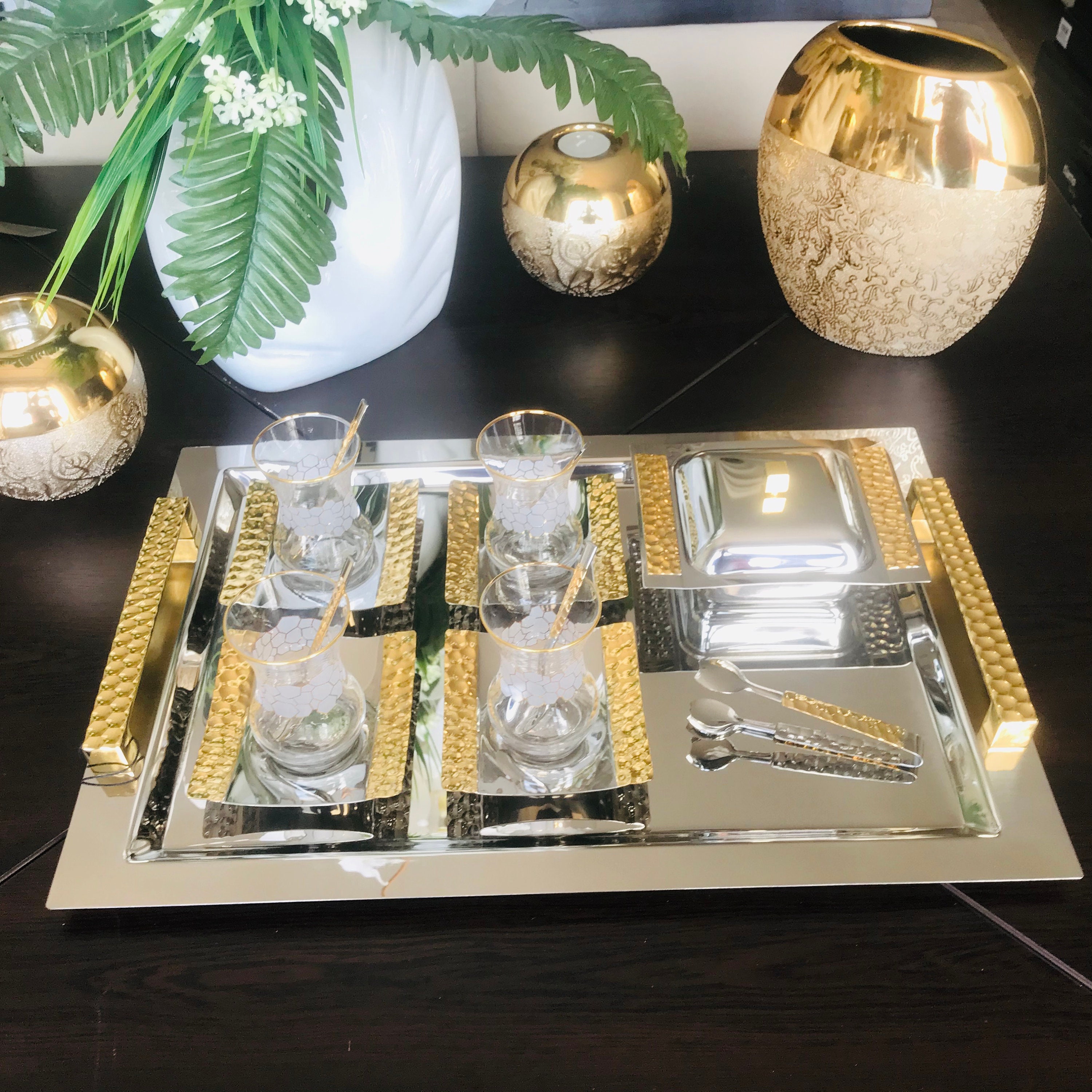 Turkish Tea Set Tea Set With Tray Glass Tea Cups Luxury Tea | Etsy