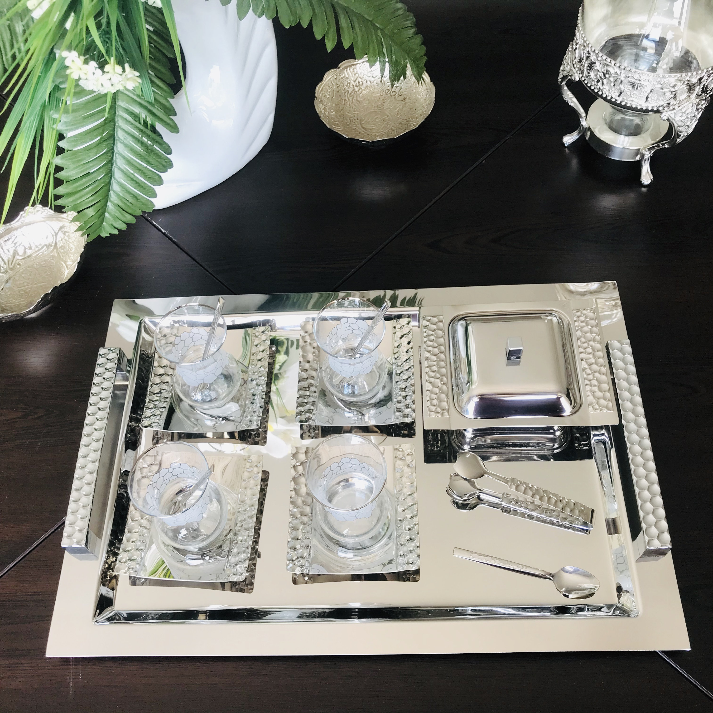 Turkish Tea Set Tea Set With Tray Glass Tea Cups Luxury Tea | Etsy