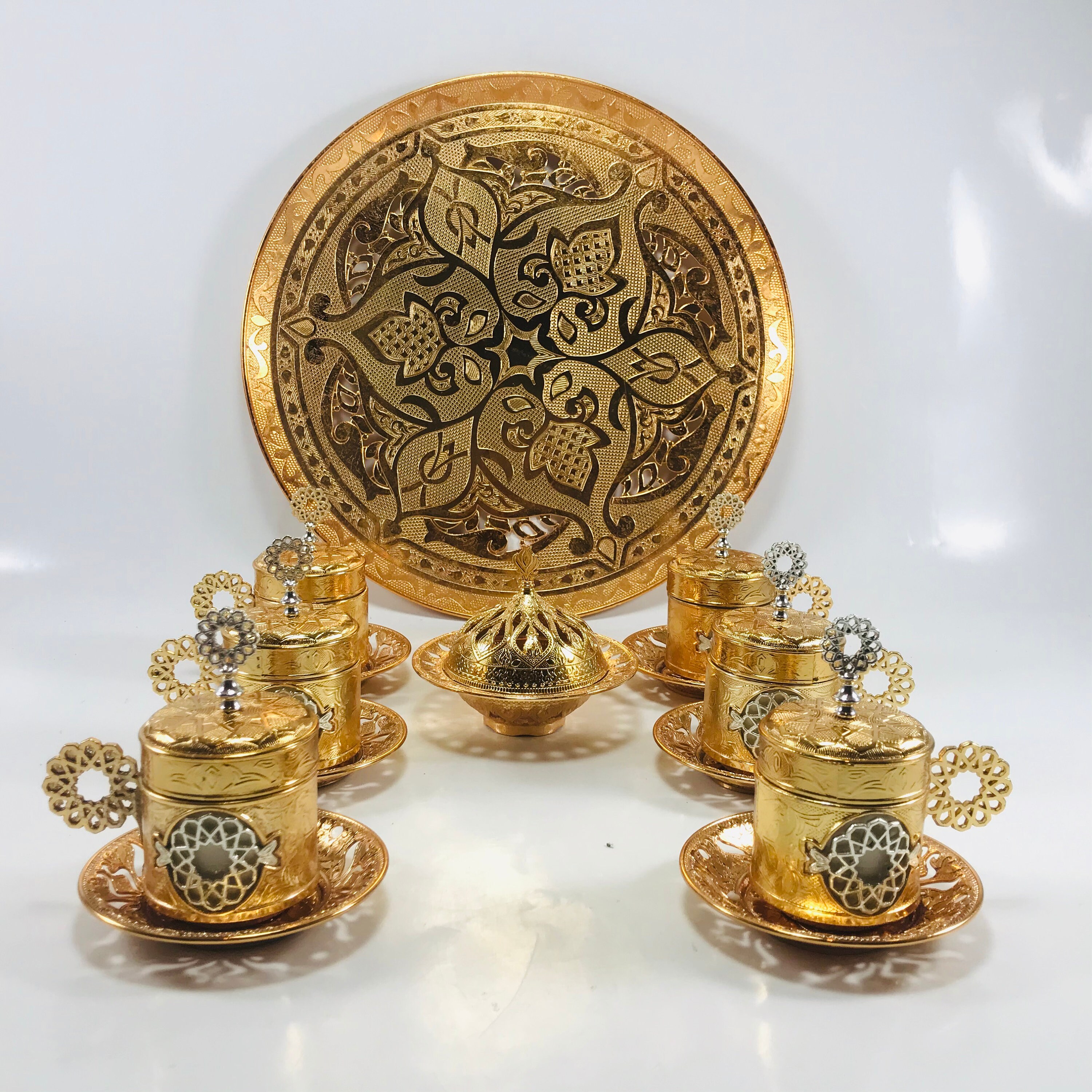 Turkish Coffee Set Arabic Coffee Set Gold Coffee Set Coffee | Etsy