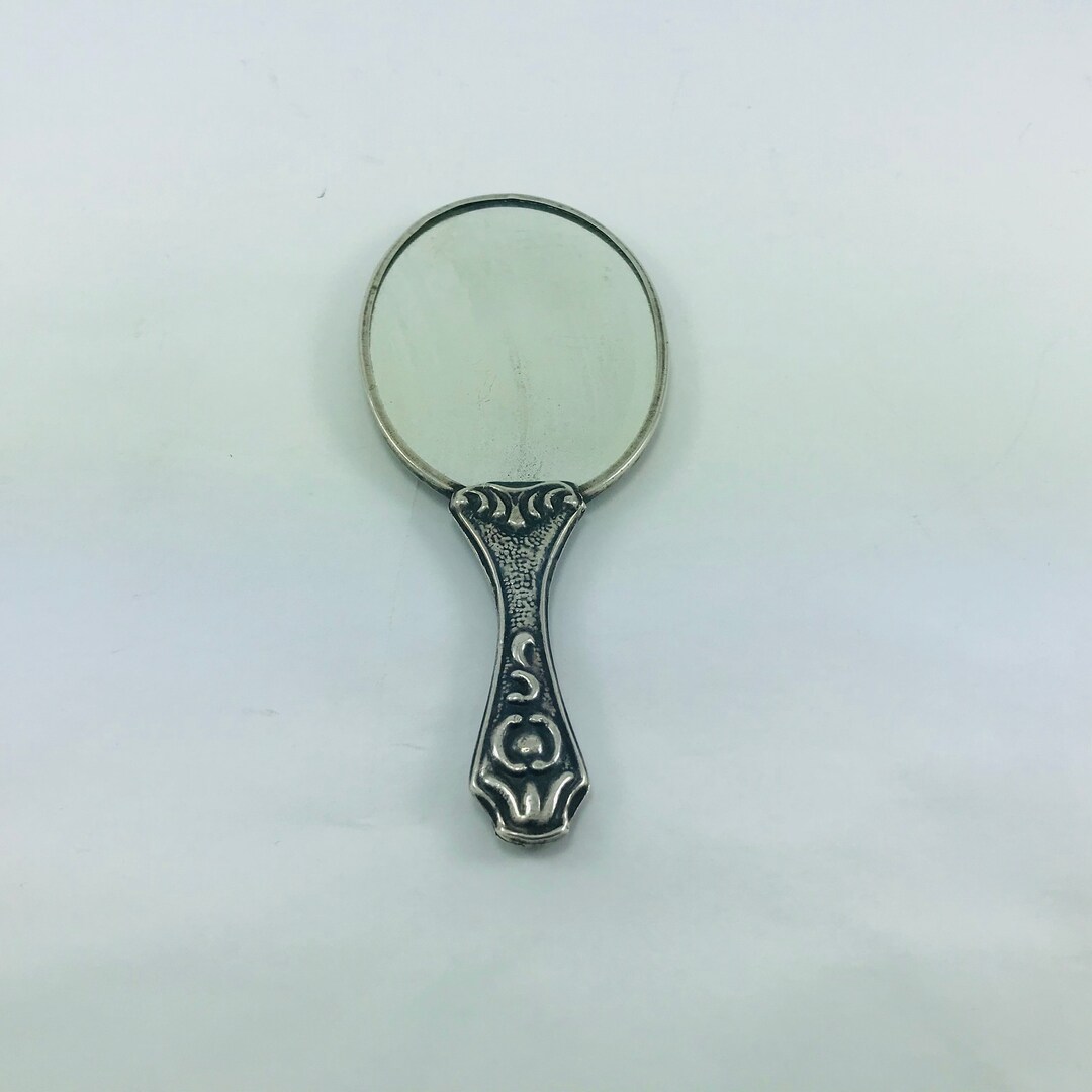 Silver Hand Mirror , 900 Carat , Antique or Vintage Hand Mirror , Solid ...