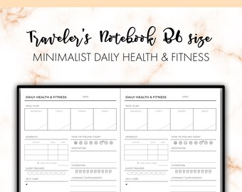 Traveler's Notebook B6 Daily Health & Fitness Insert | Etsy