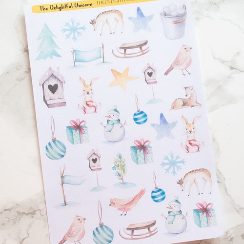 Winter's Snow Planner Stickers Printable - Etsy
