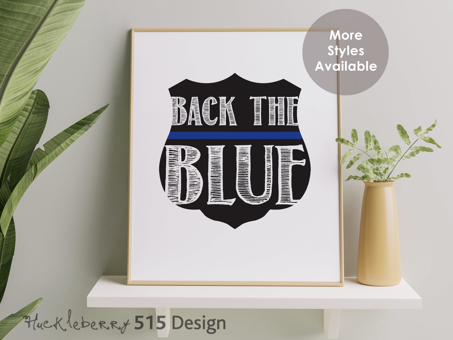 Police back the Blue Print Law Enforcement Gift - Etsy
