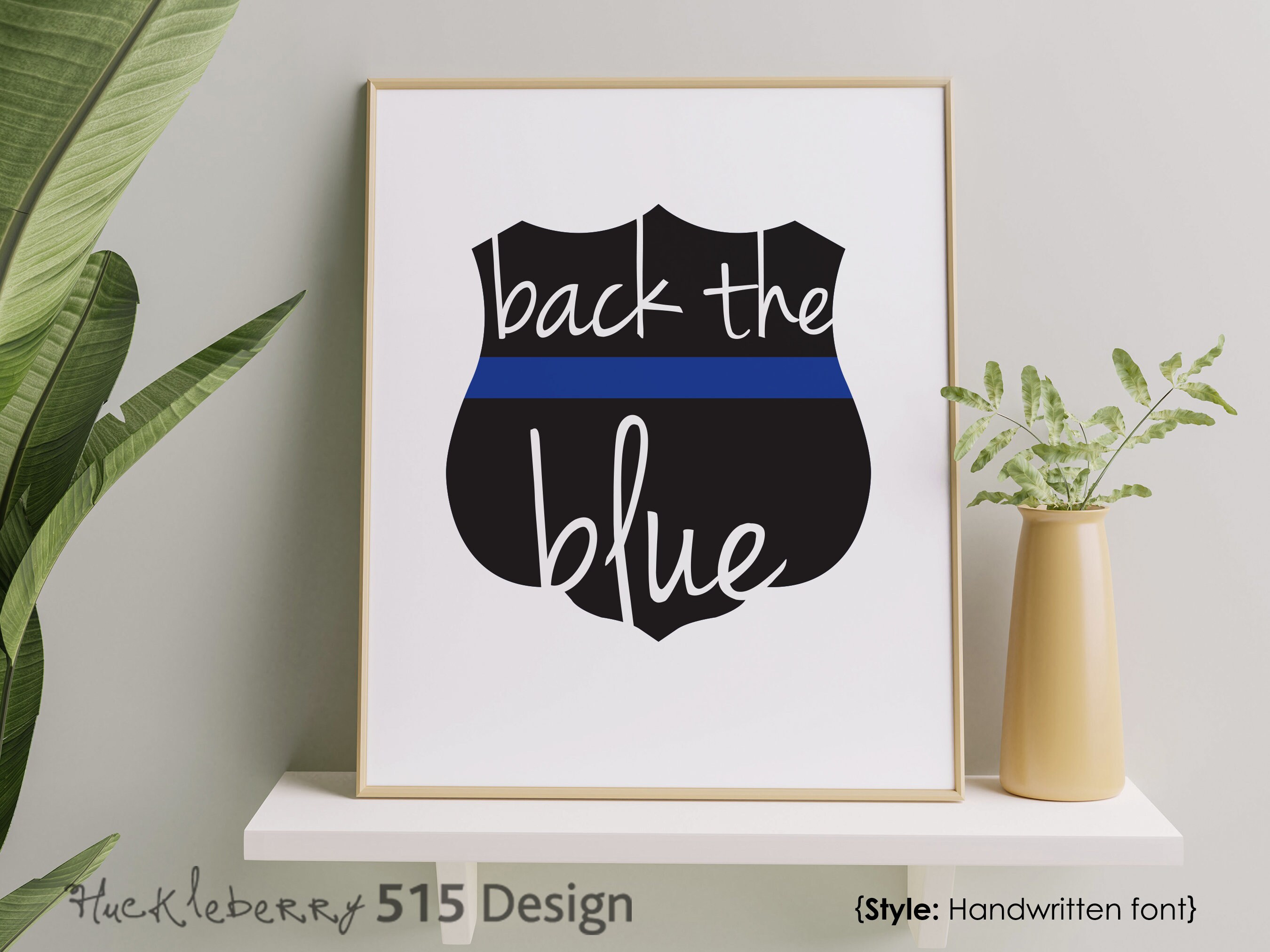 Police back the Blue Print Law Enforcement Gift - Etsy