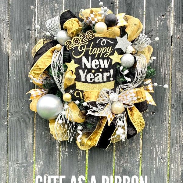 New Years Wreath - Etsy