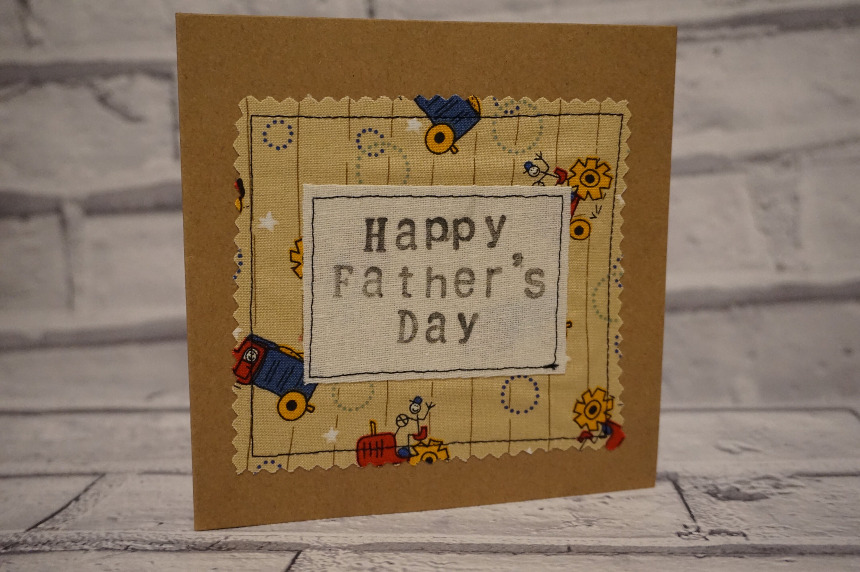 Handmade Happy Father's Day Fabric Card - Etsy