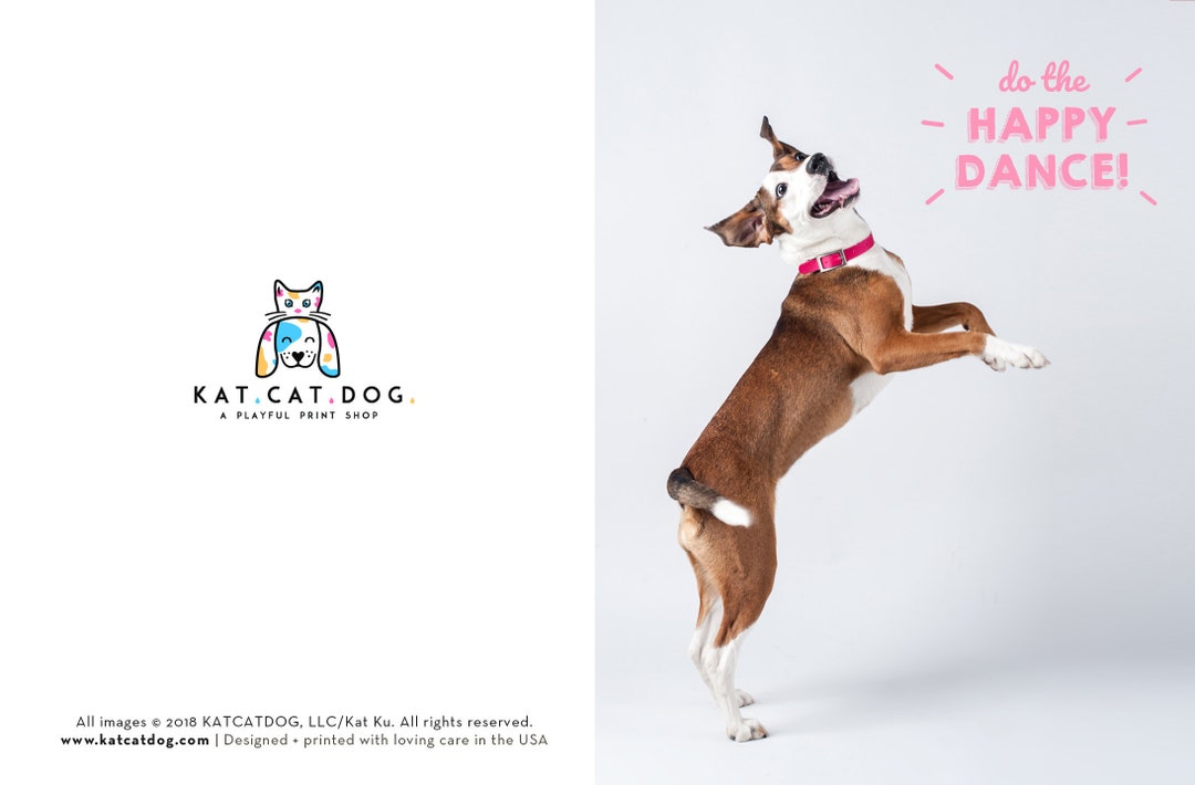 A2 4.25 X 5.5" Hound Dog - Do the Happy Dance! Greeting Card | Cards ...