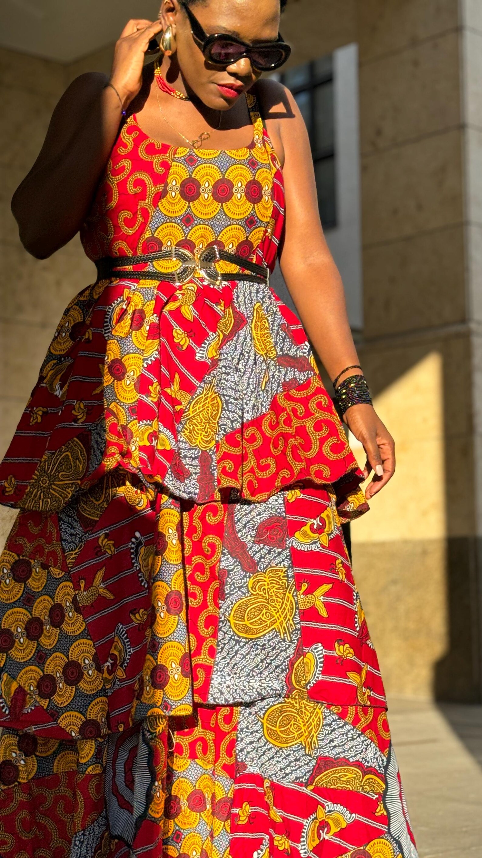Luxury Handmade African Print Maxi Dress| High-end Layered Kitenge ...