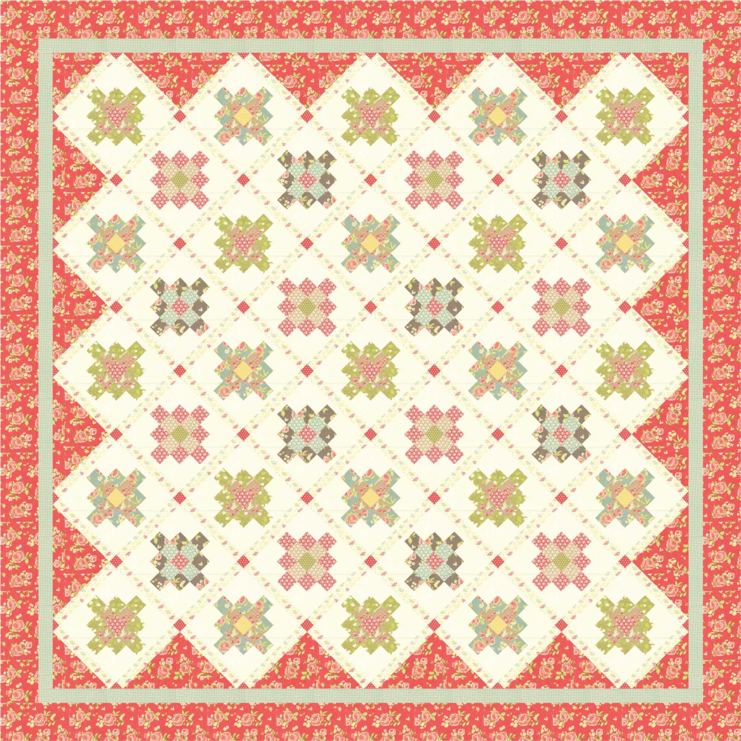 Strawberries 'n Cream PDF Quilt Pattern - Etsy Canada