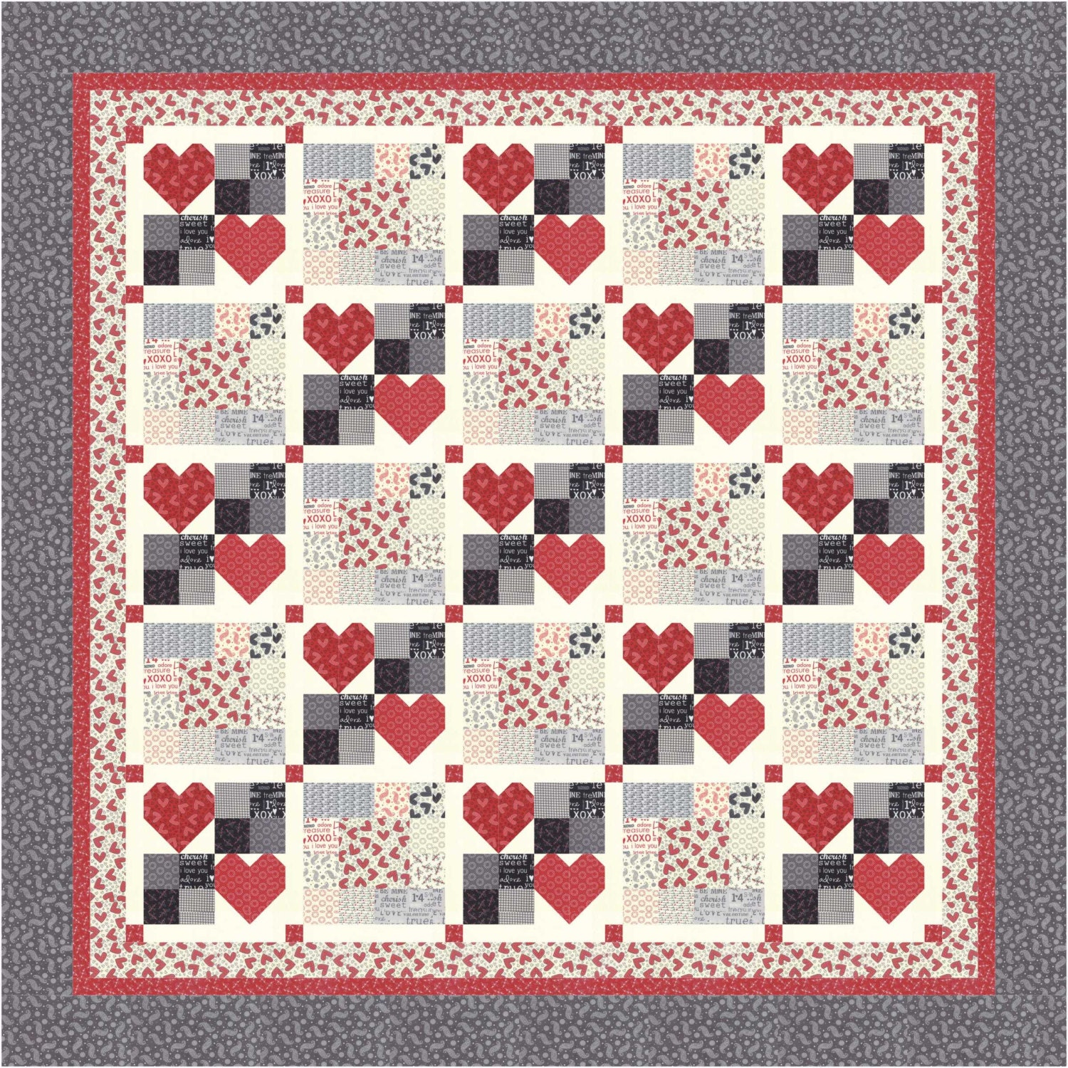 Heart to Heart 1 PDF Quilt Pattern | Etsy