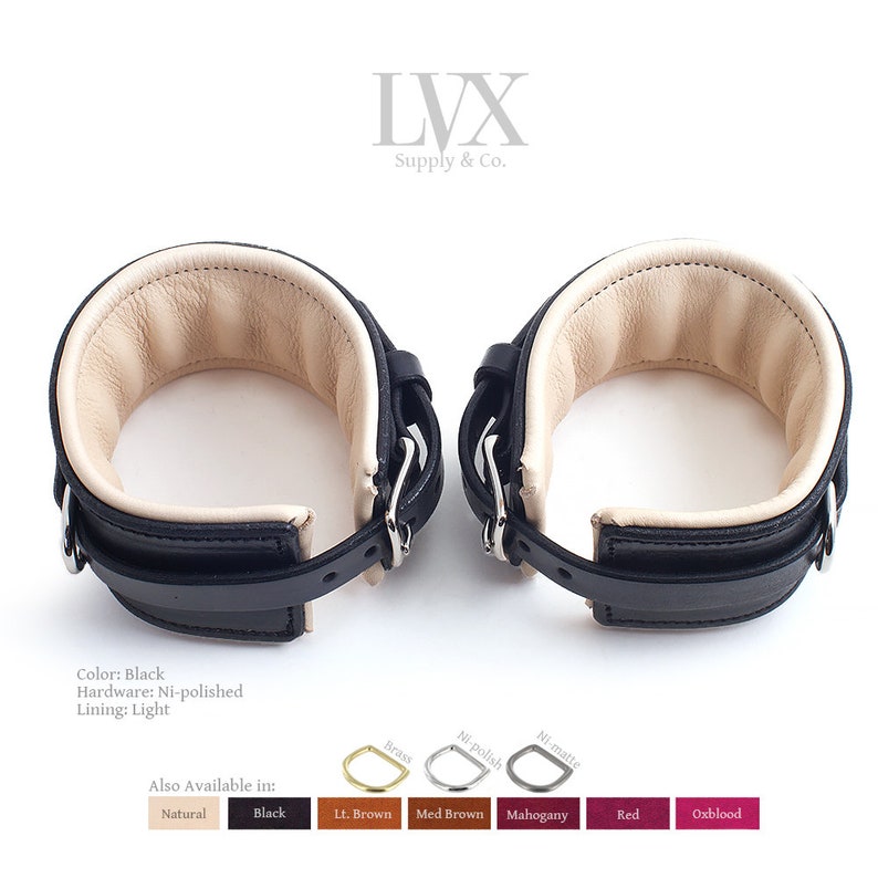 BDSM Cuffs | Padded Wrist Cuffs | Leather Bondage Handcuffs Ankle Cuffs ...