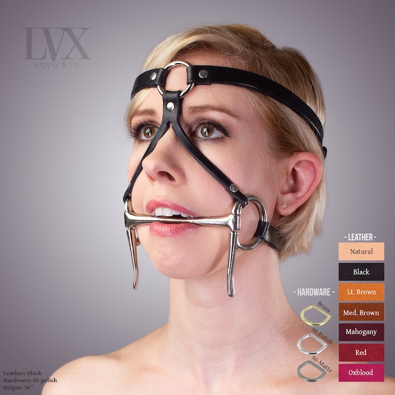 Bit Gag Bridle & Reins BDSM Leather Bondage Face Head Harness - Etsy UK