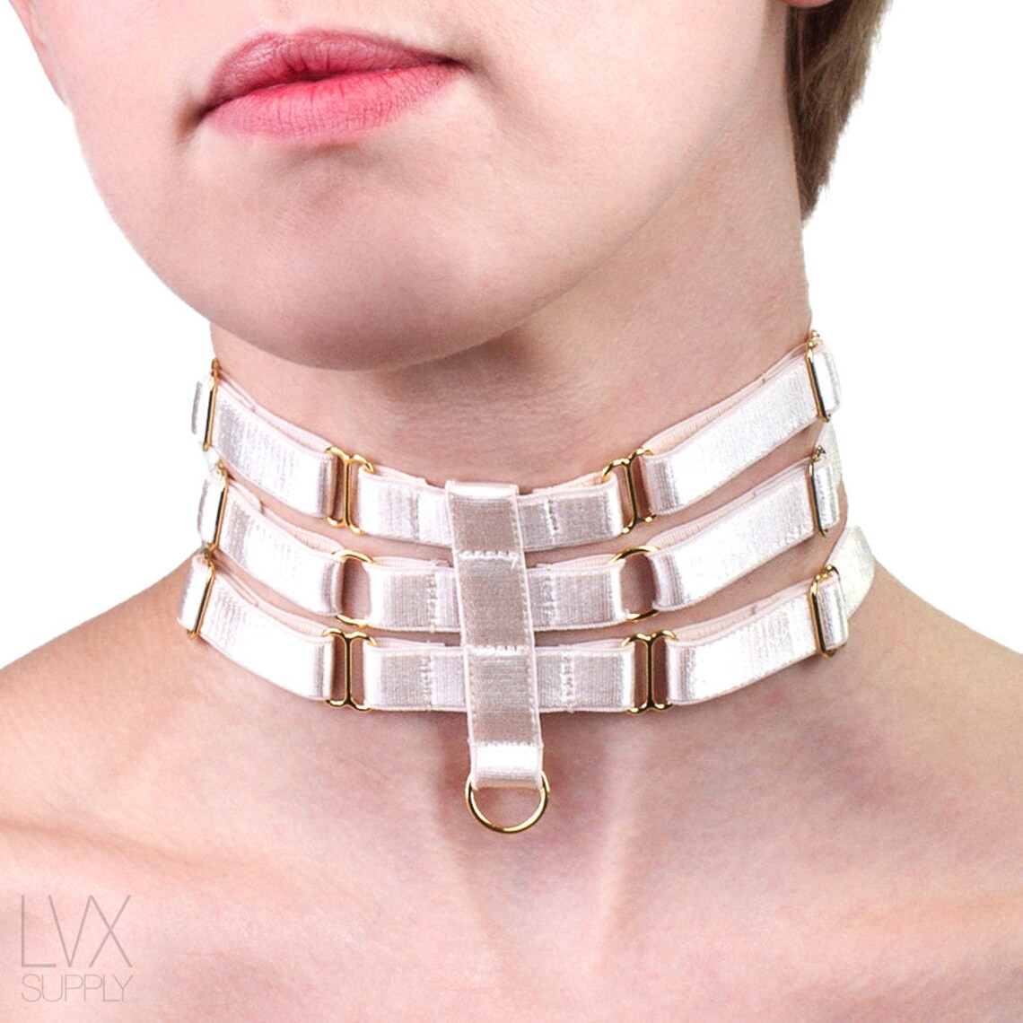 Choker Necklace Satin Lingerie Cage Necklace BDSM Collar - Etsy