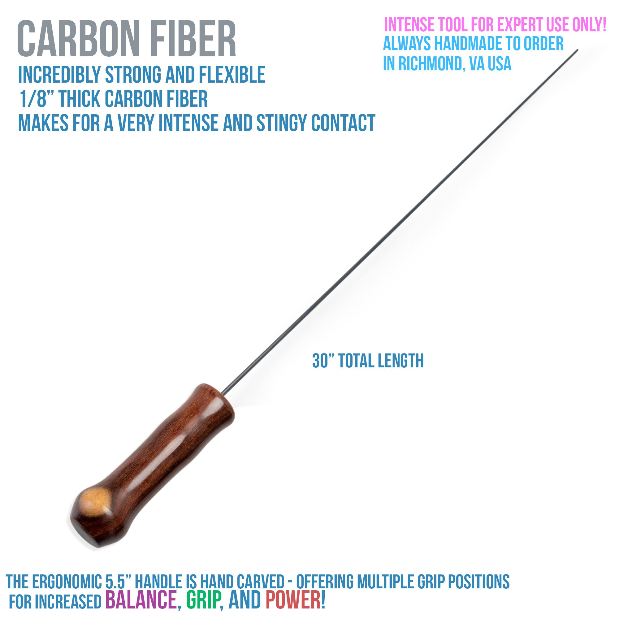 Intense Carbon Fiber BDSM Cane With Ergonomic Handle | Impact Toys for ...