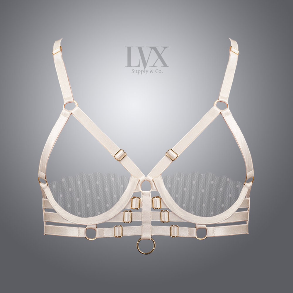 Aura Bra Sheer Lingerie Mesh Satin Cage Bra See Through | Etsy