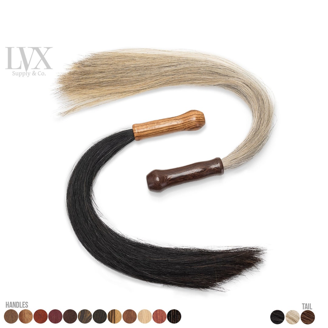 Horse Tail BDSM Flogger With Hand Carved Wood Handle for Pony Play ...
