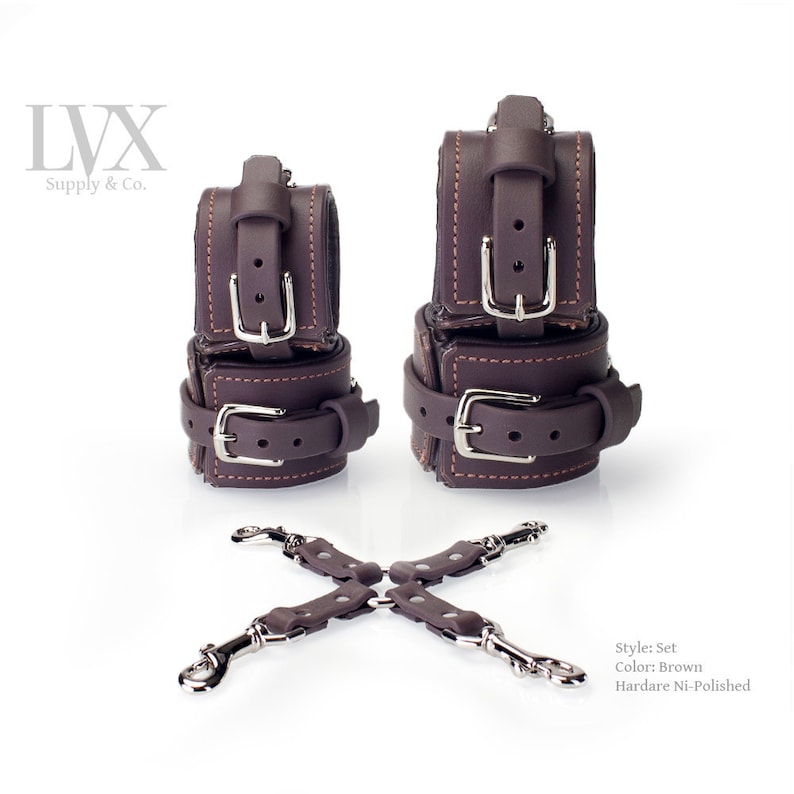 Vegan BDSM Hog Tie Set Faux Leather Bondage Cuffs Restraints - Etsy UK