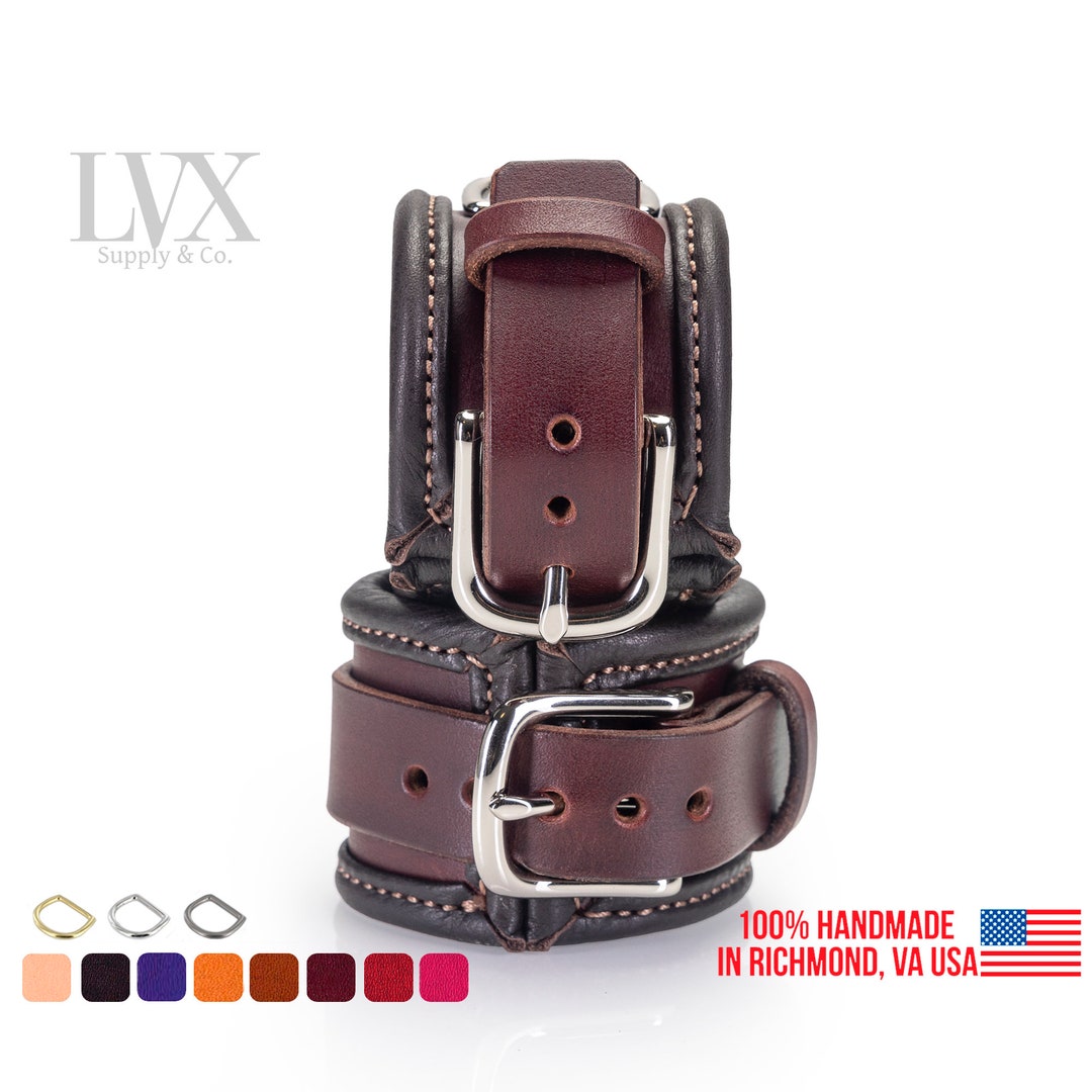 Heavy Duty BDSM Cuffs | Padded Wrist Cuffs | Leather Bondage Handcuffs ...