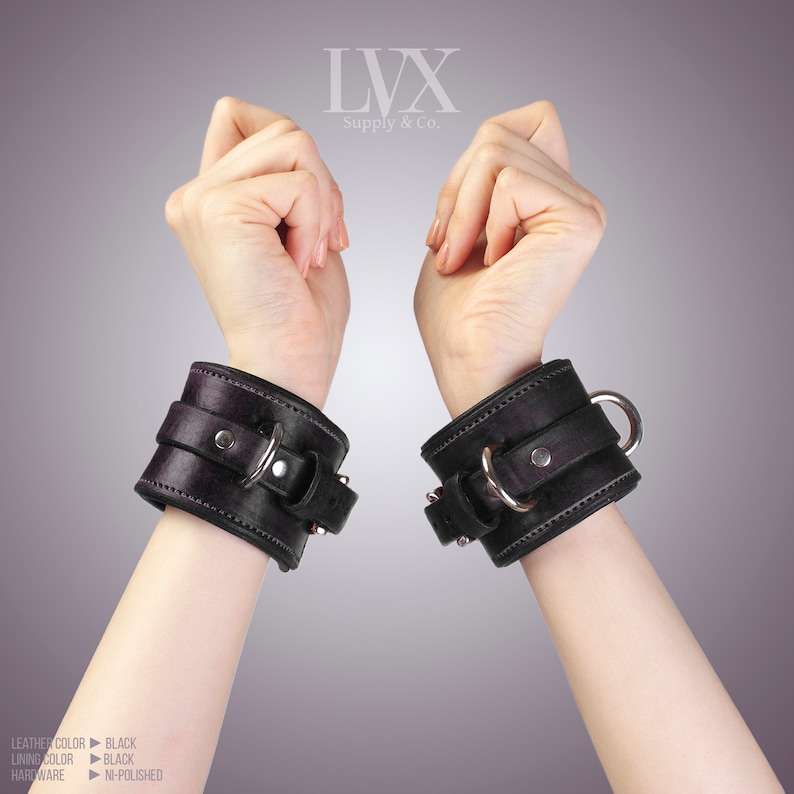 BDSM Cuffs Padded Wrist Cuffs Leather Bondage Handcuffs | Etsy
