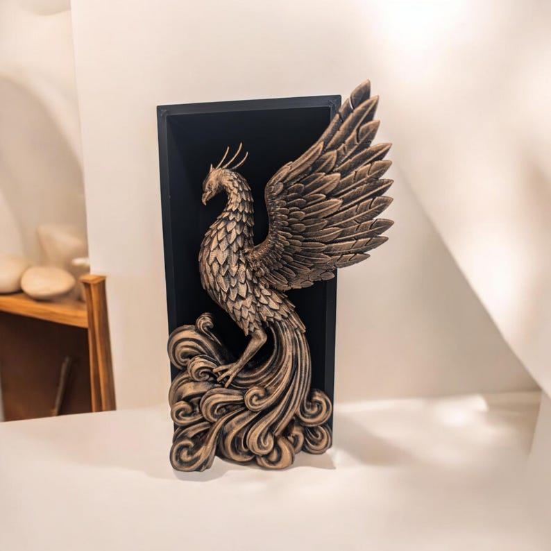 Phoenix Book Nook, Fantasy Shelf Display, Harry Potter Fawkes, Wizards ...