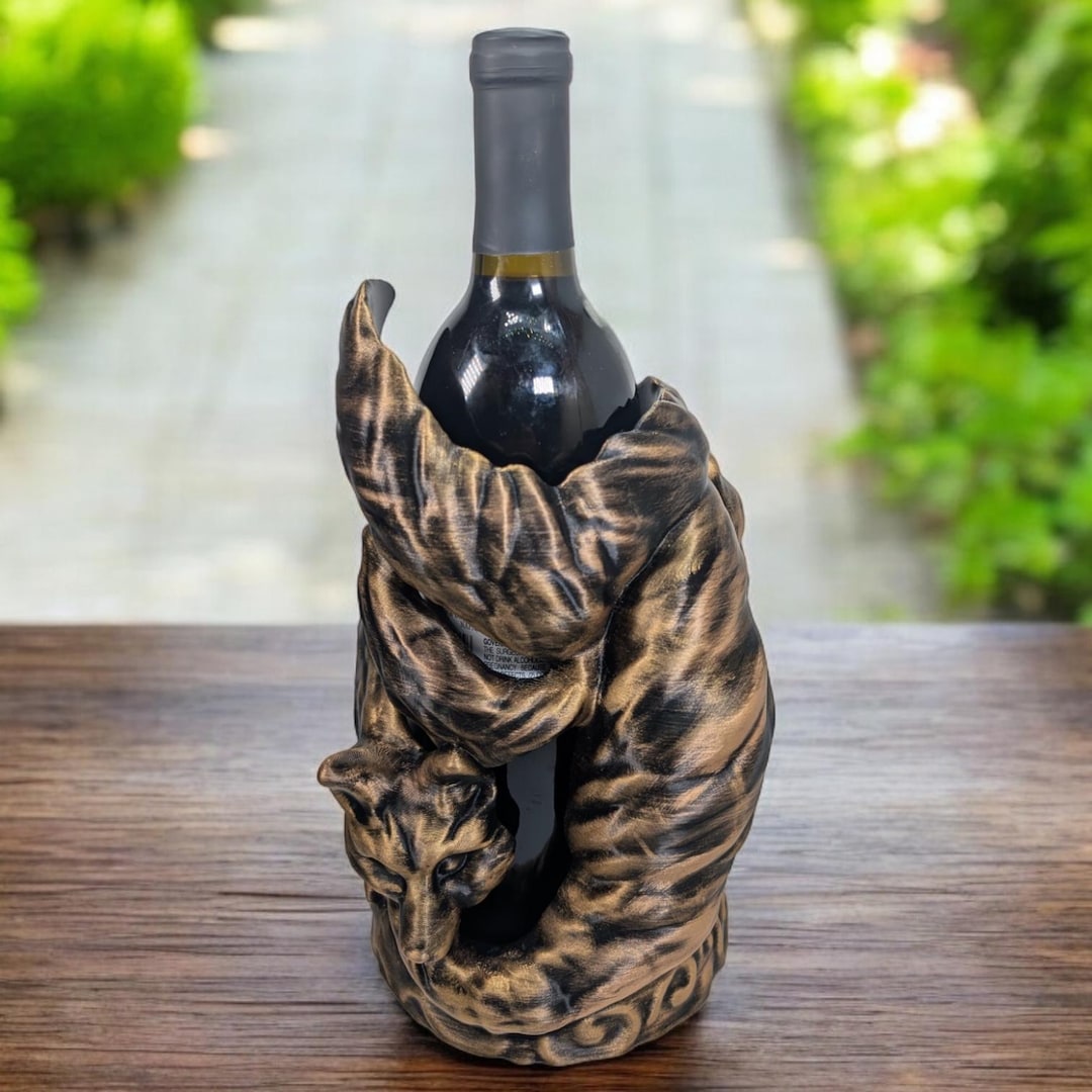 Fox Wine Bottle Holder: Protective Curious Display - Etsy